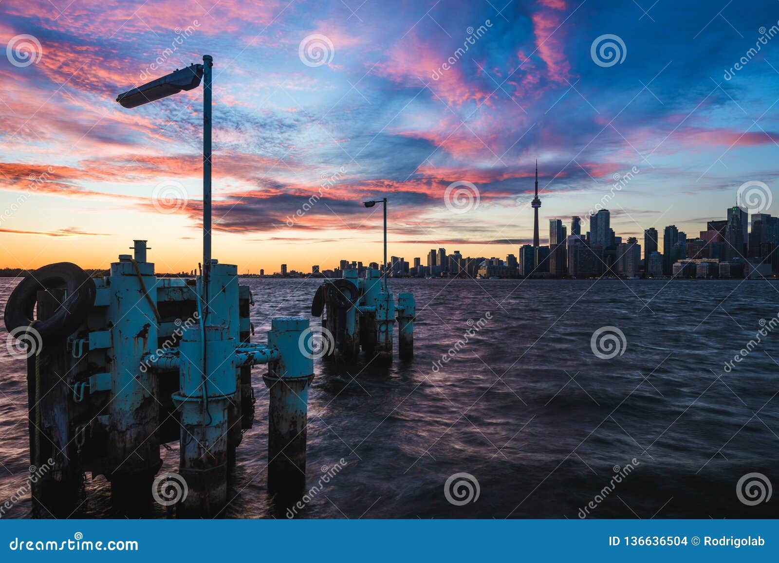 Toronto Skyline at Sunset, Ontario, Canada Stock Photo - Image of ...