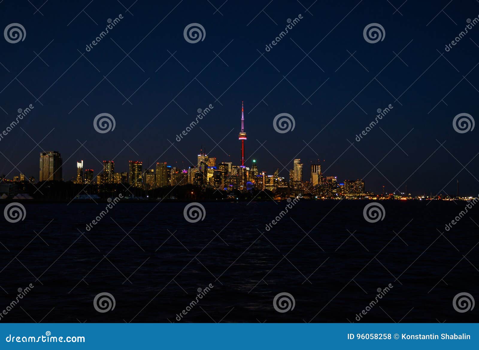Toronto Skyline at sunset. stock photo. Image of canada - 96058258