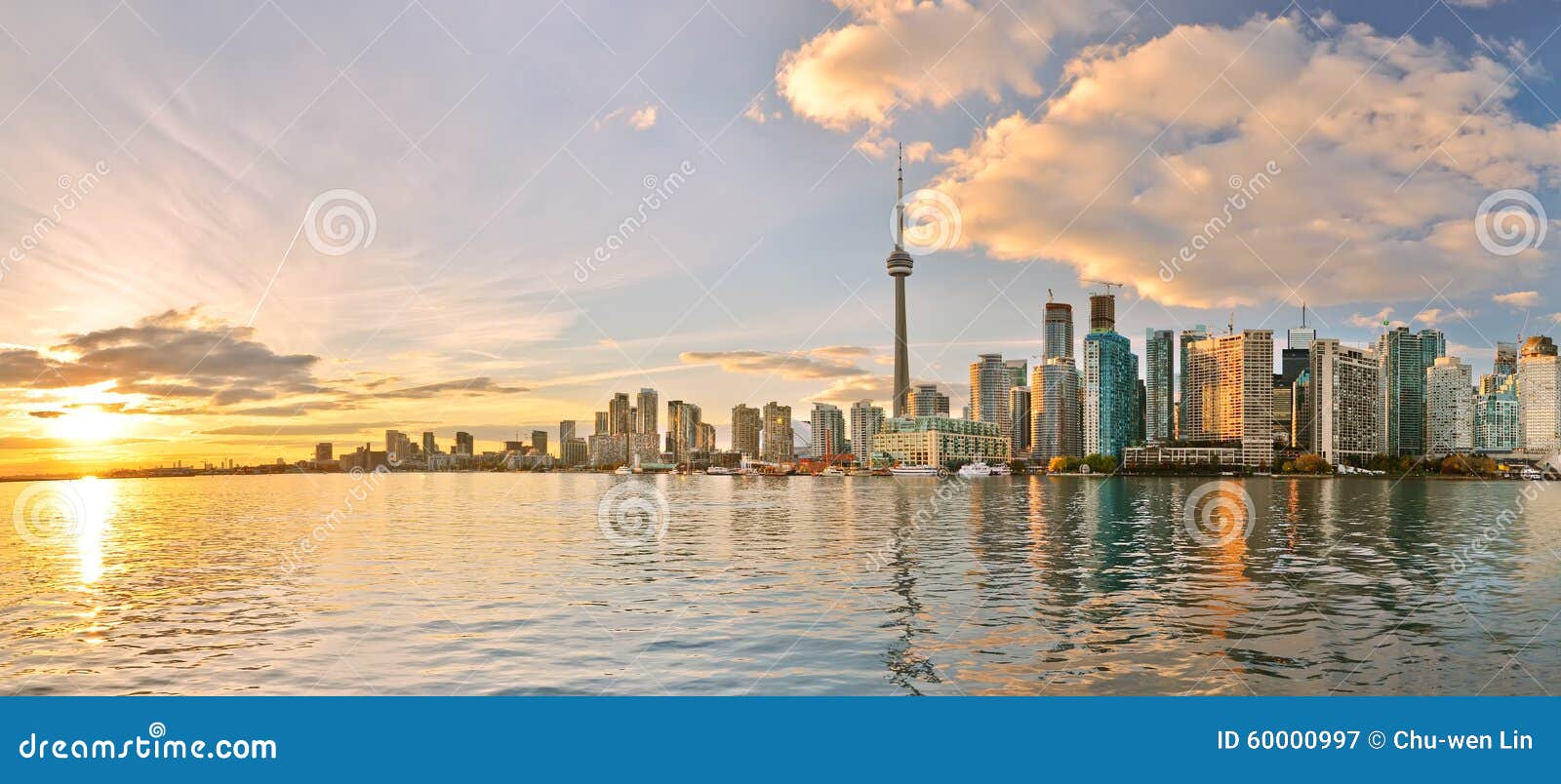 Toronto Skyline at Sunset in Ontario, Canada. Stock Image - Image of ...