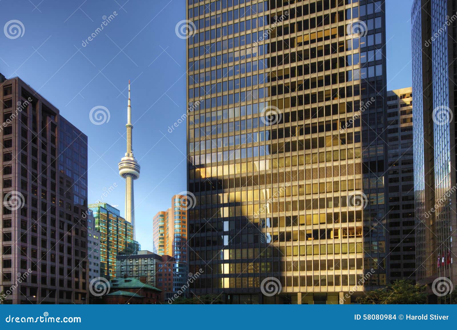 Toronto Skyscrapers with CN Tower in Background Editorial Stock Image ...