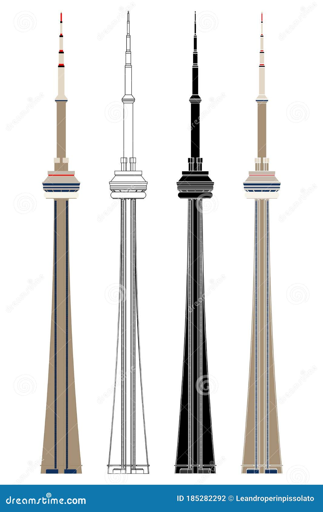 Toronto Tower in Front View Editorial Photography - Illustration of ...