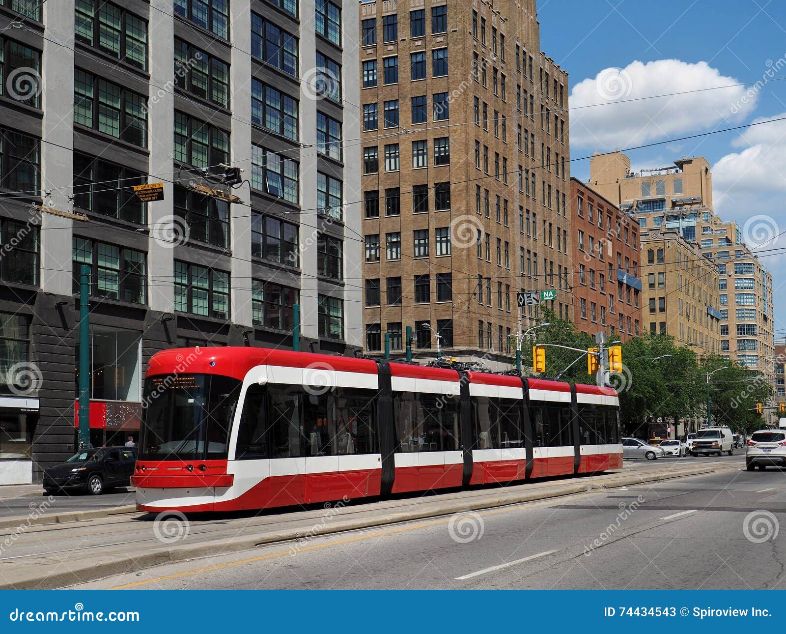 Toronto tram stock image. Image of rapid, tram, cars - 74434543