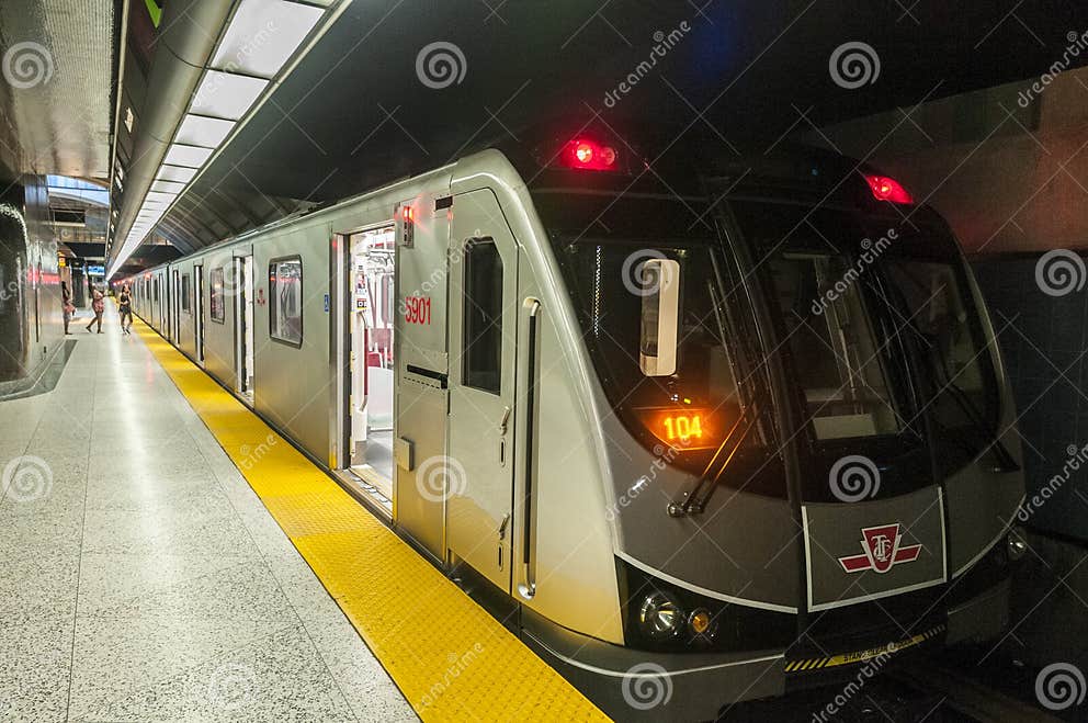 Toronto TTC subway train editorial stock photo. Image of downtown ...