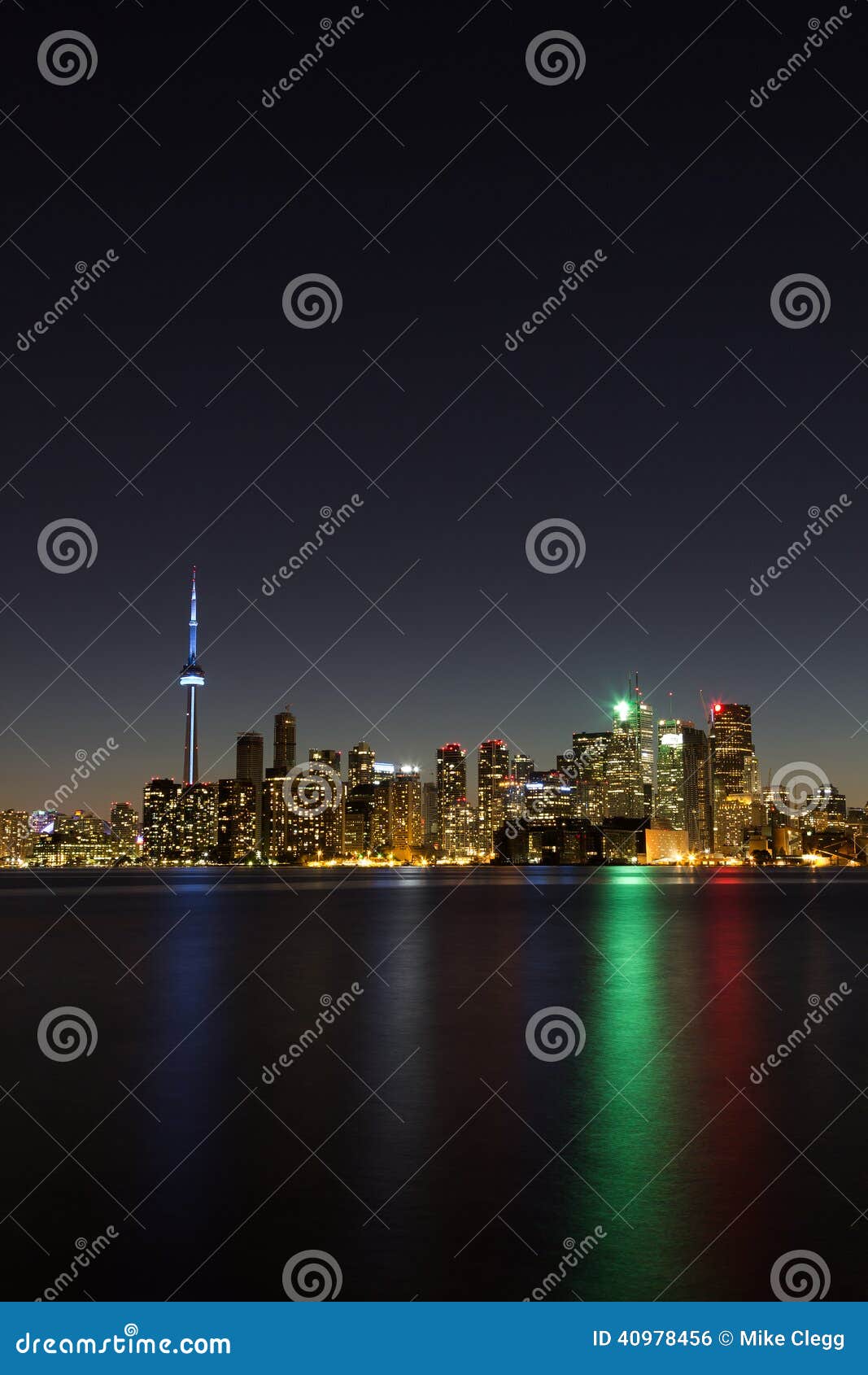 Toronto Vertical Cityscape stock photo. Image of night - 40978456
