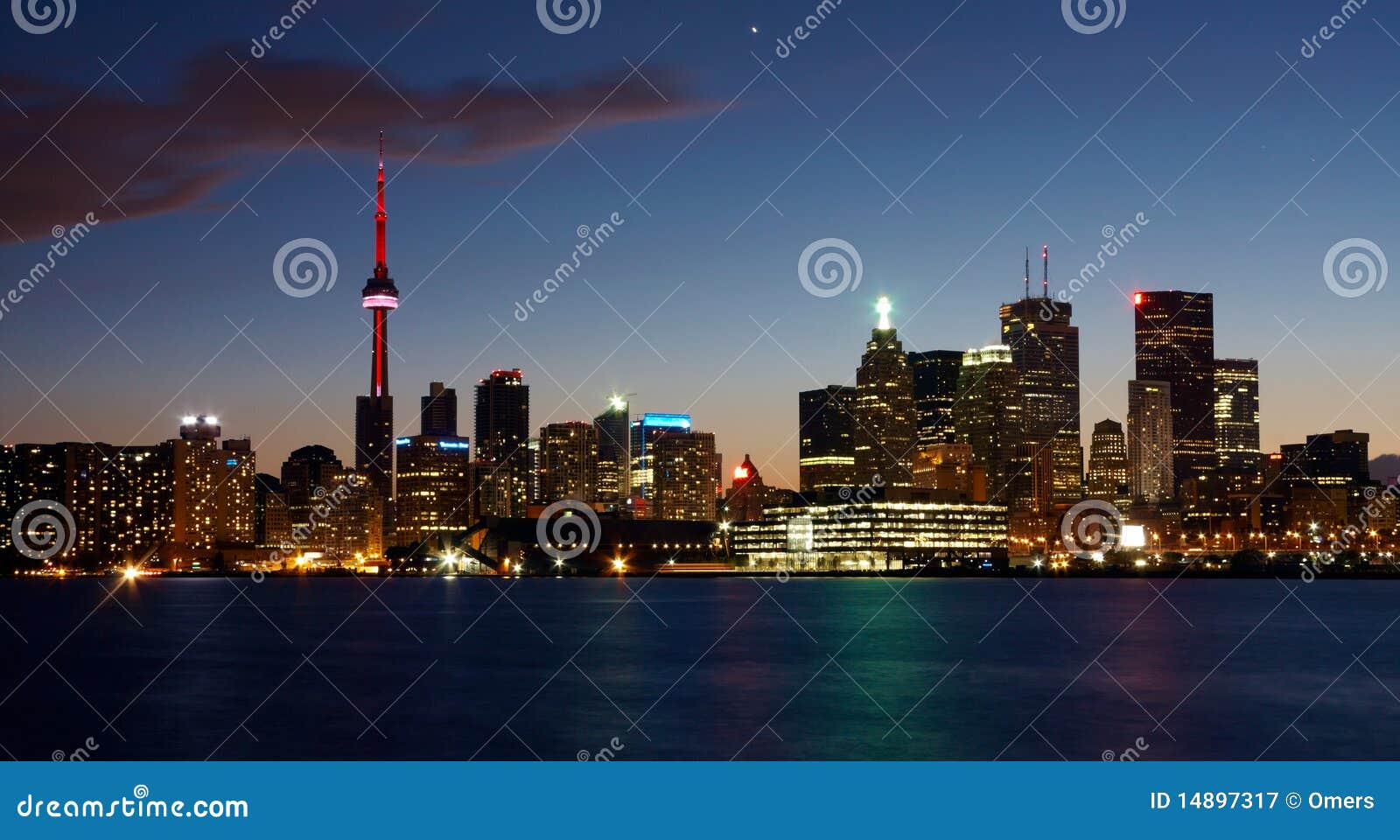 Toronto view at night stock image. Image of city, metropolitan - 14897317