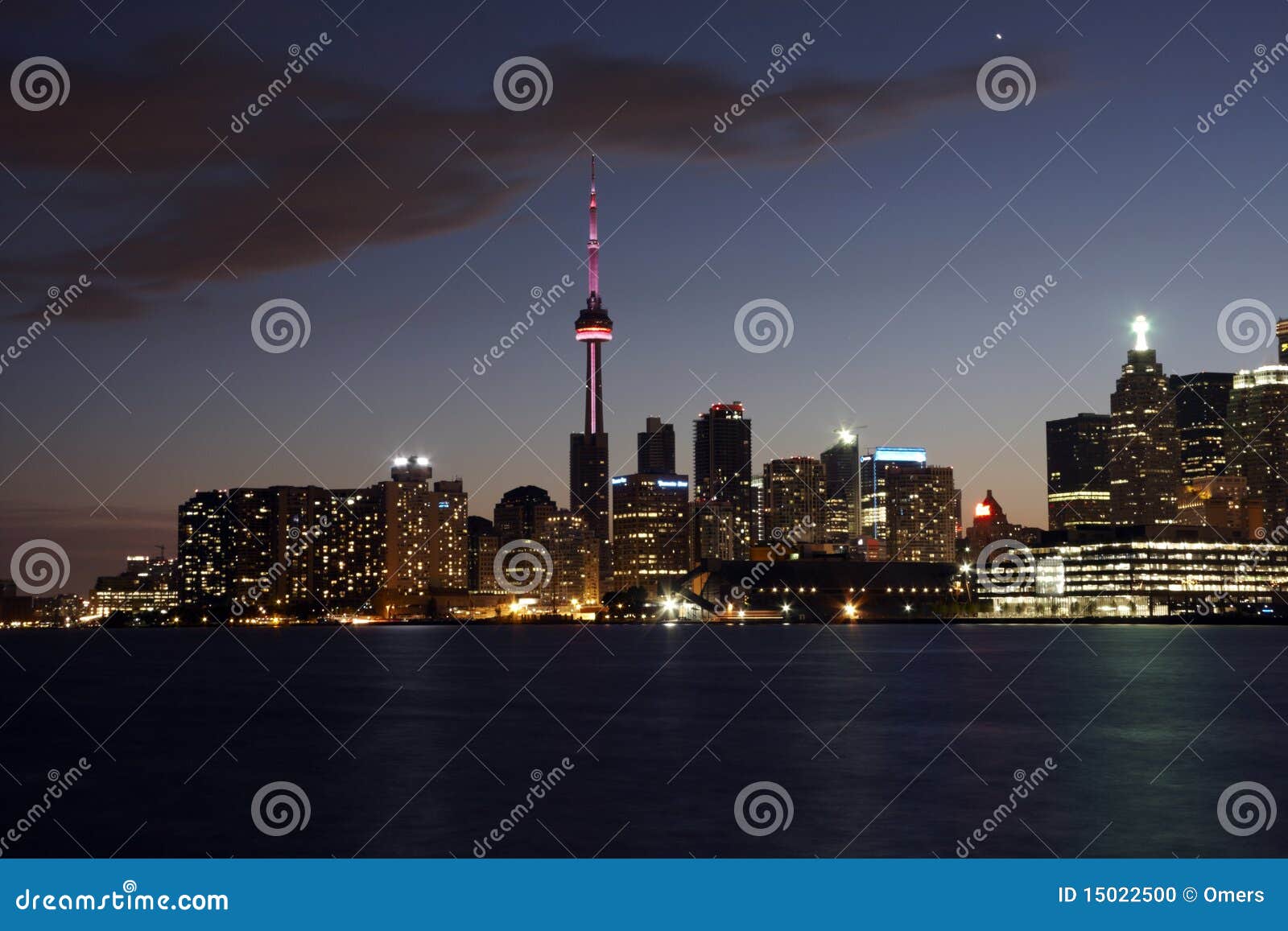 Toronto view at night stock photo. Image of central, color - 15022500