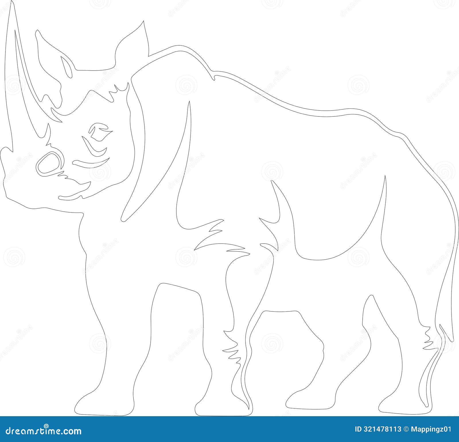 Torosaurus Outline Silhouette Generative Ai Stock Vector - Illustration ...