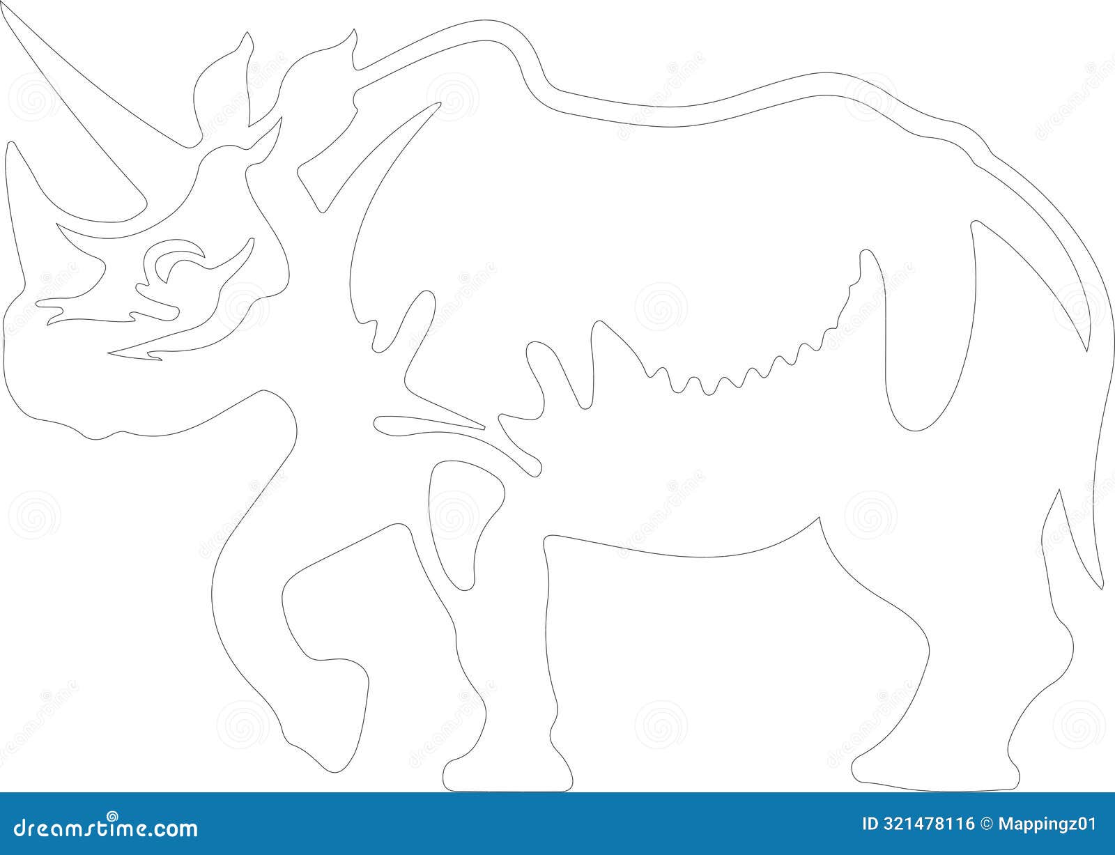 Torosaurus Outline Silhouette Generative Ai Stock Vector - Illustration ...