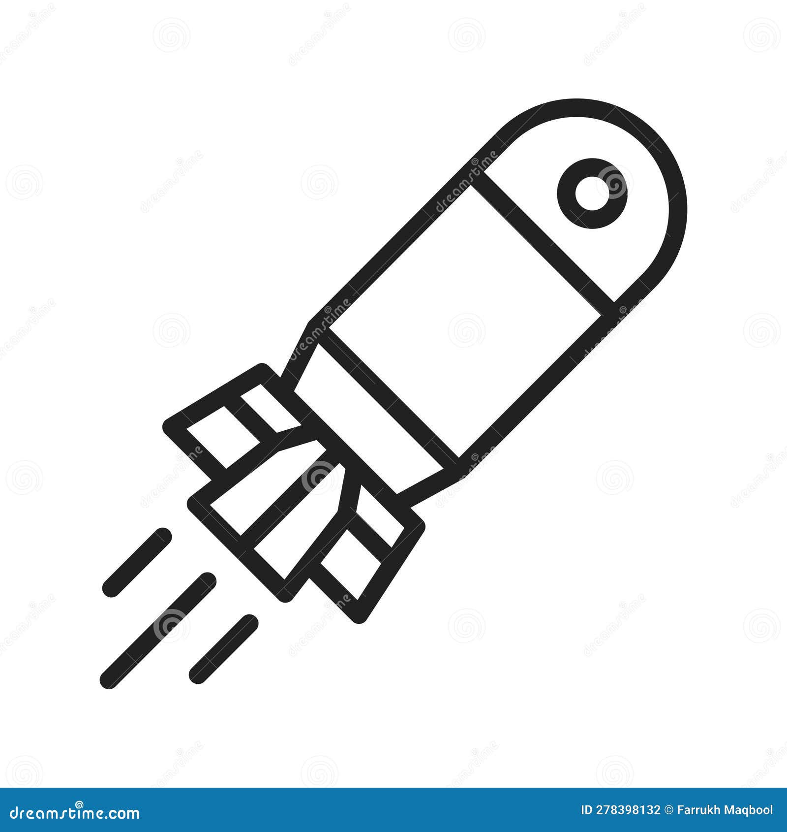 Torpedo icon vector image. stock vector. Illustration of symbol - 278398132