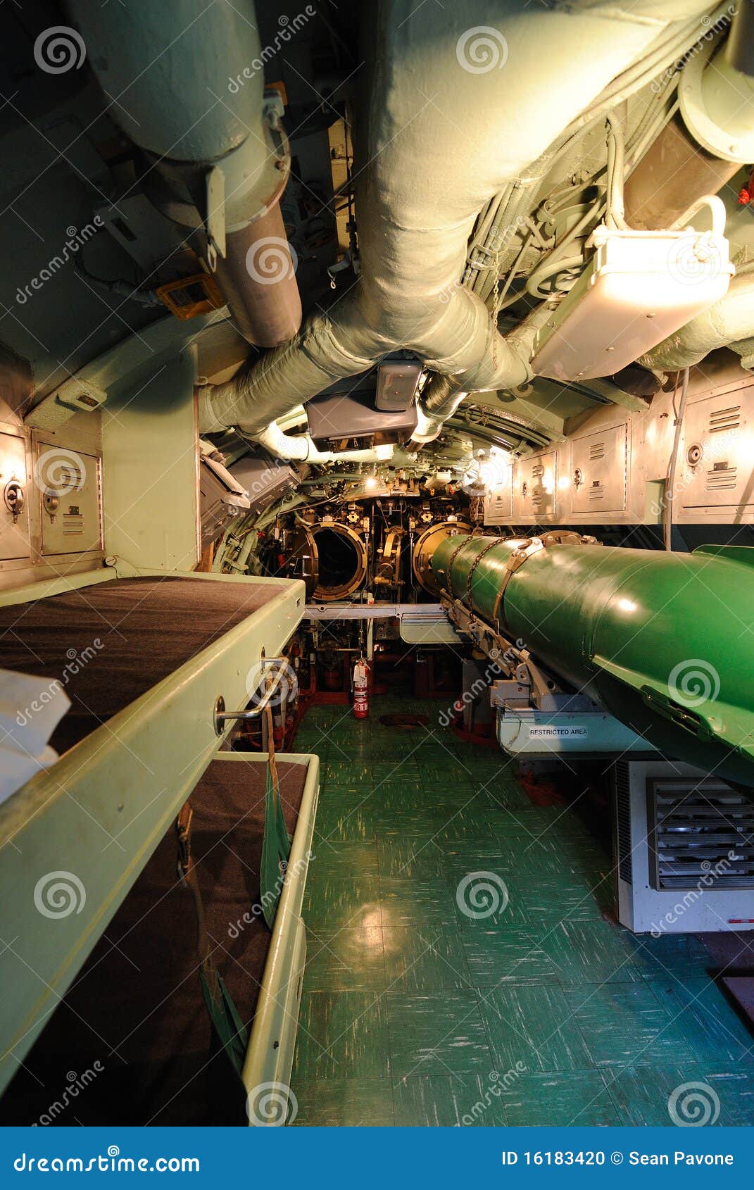 The Torpedo Room On A Combat Submarine Torpedo Launching Tube Royalty ...