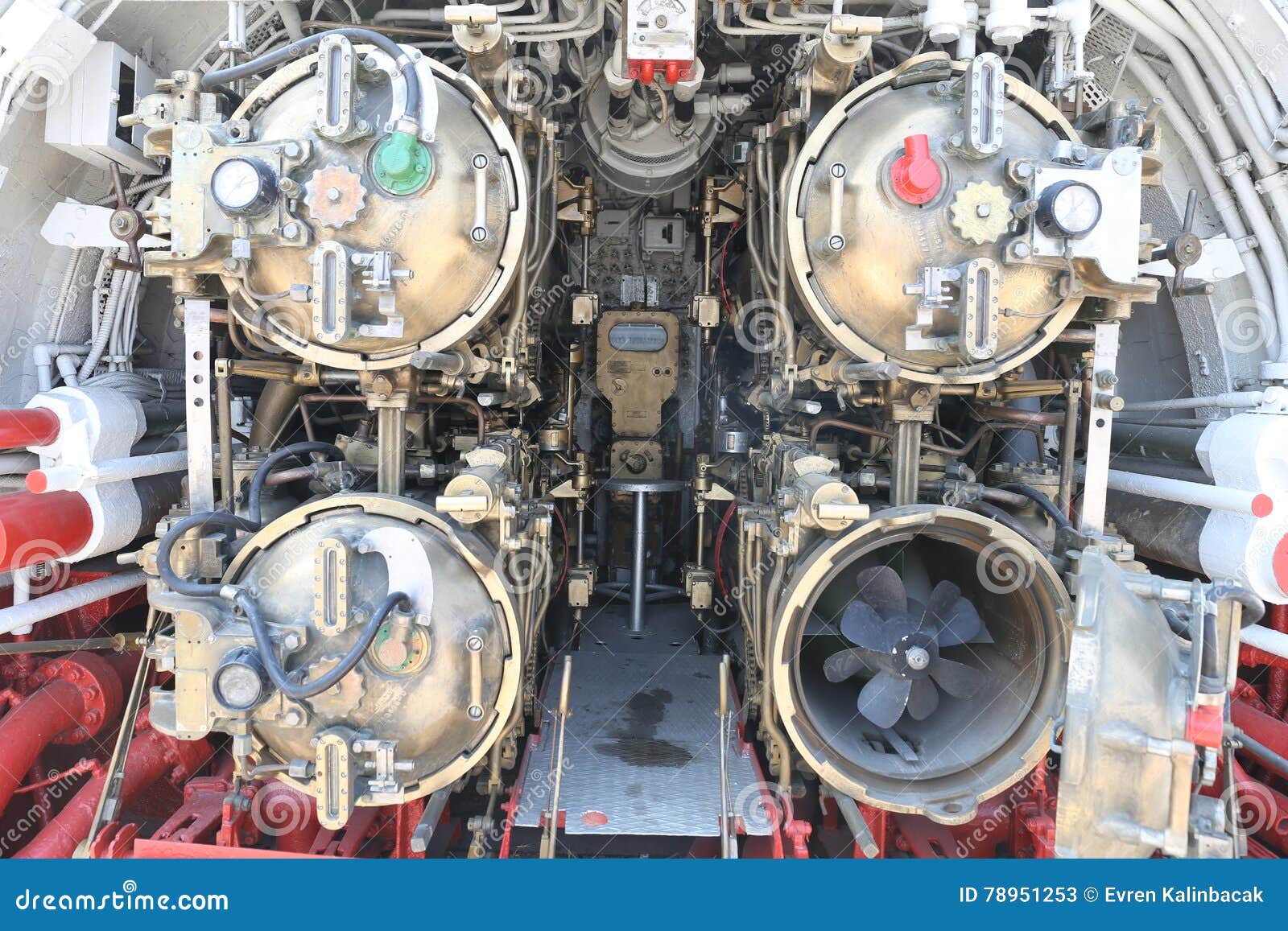 The Torpedo Room On A Combat Submarine Torpedo Launching Tube Royalty ...