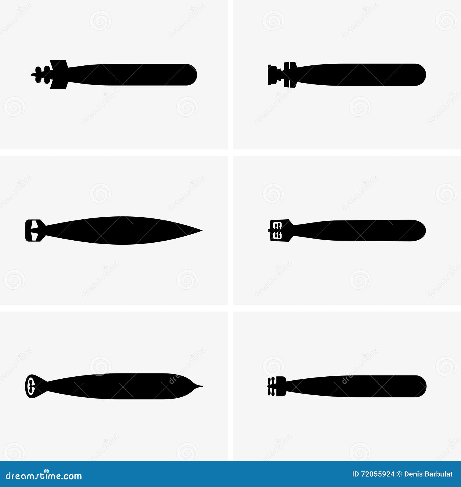Torpedos vektor abbildung. Illustration von schattenbild - 72055924
