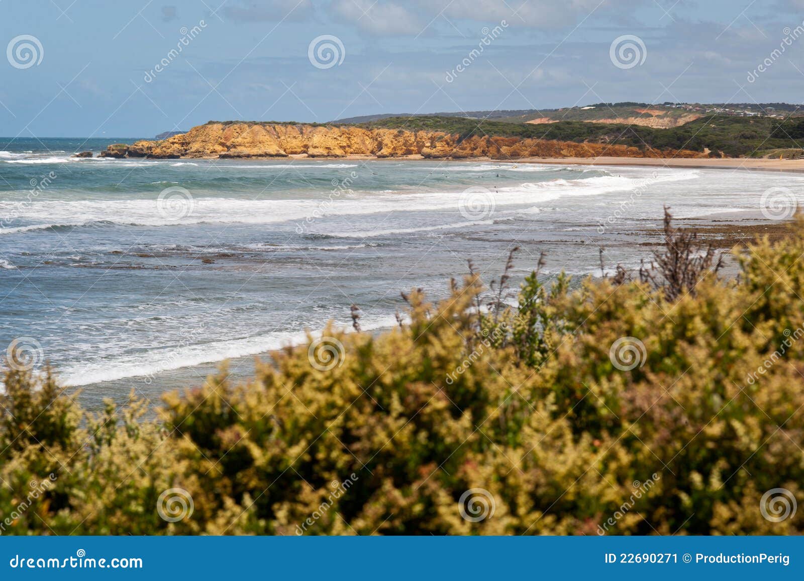 Torquay beach - Australia stock image. Image of clouds - 22690271