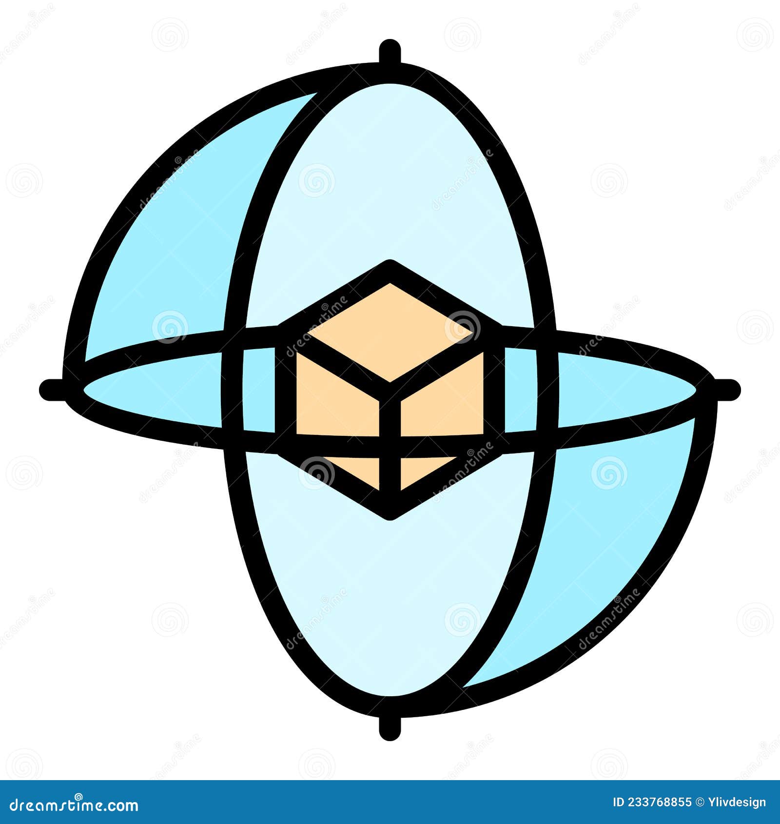 Torque Gyroscope Icon Color Outline Vector Stock Vector Illustration