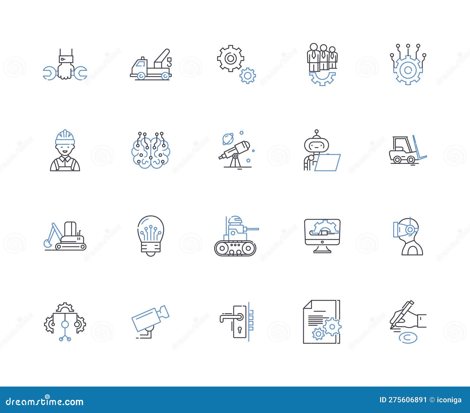 Torque Line Icons Collection. Rotational, Force, Moment, Strength ...
