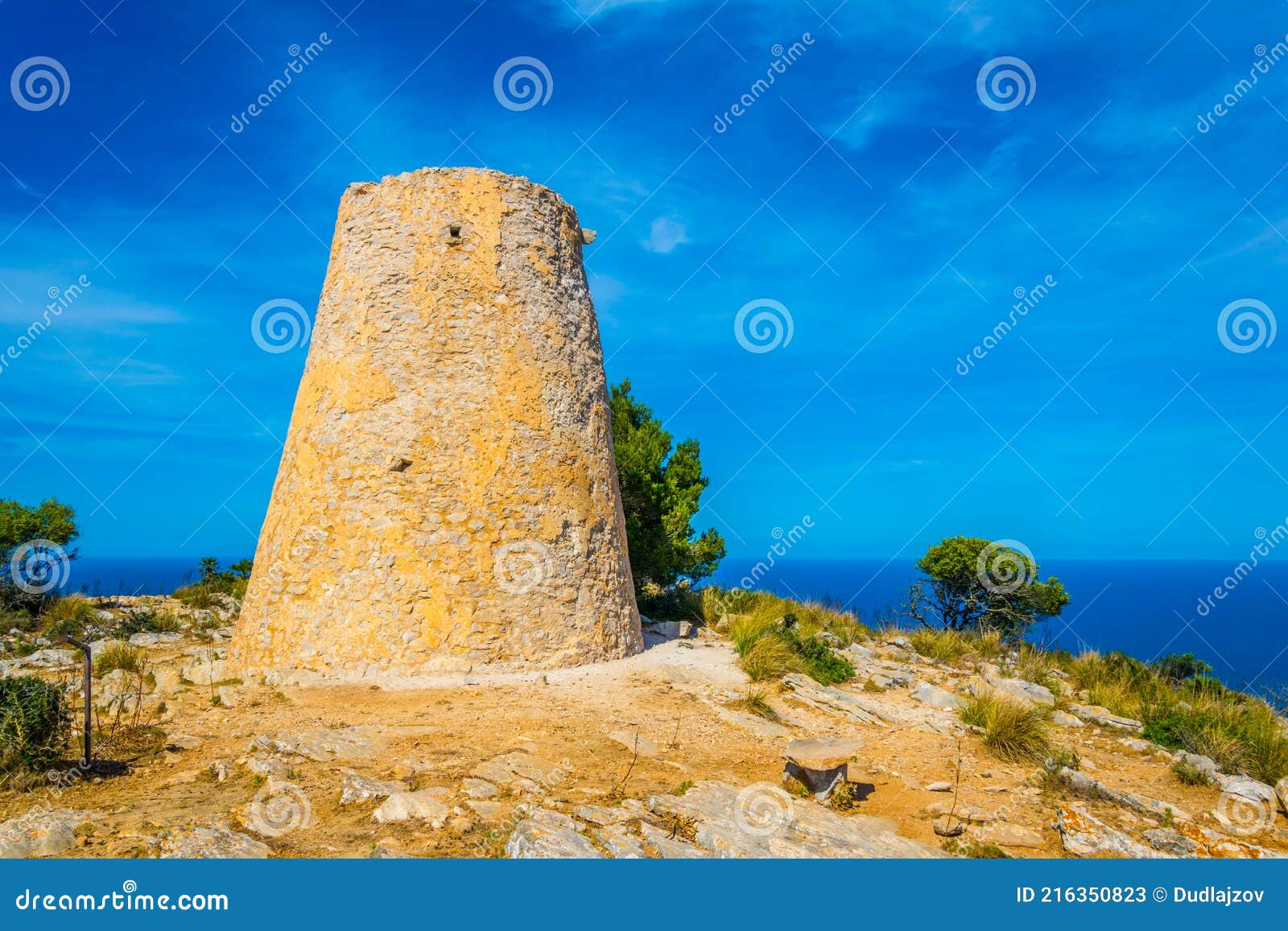 Torre D Es Cap Vermell, Mallorca, Spain Stock Image - Image of medieval ...
