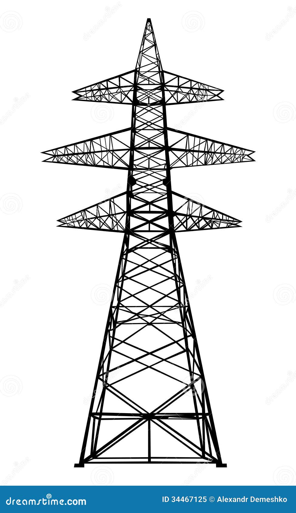 Torre Da Transmissão De Energia. Ilustração do Vetor - Ilustração de ...