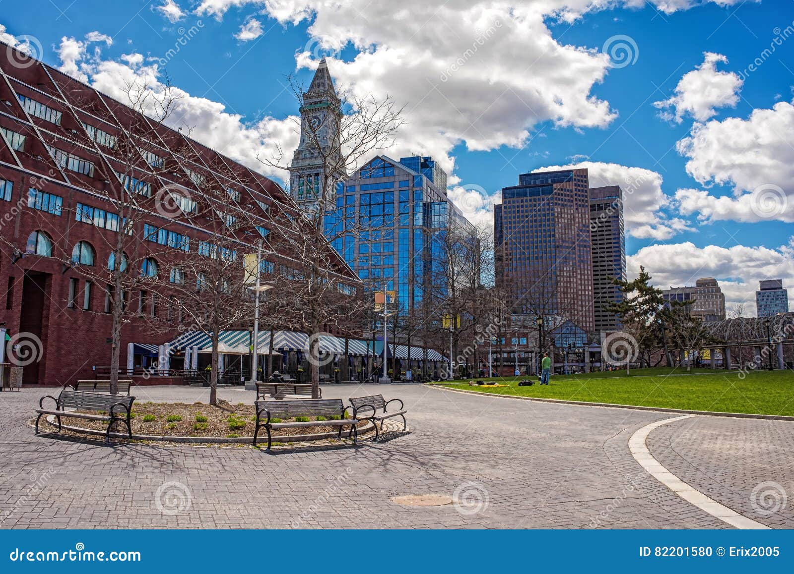 Torre De Aduanas Y Muelle Largo En Boston Imagen editorial - Imagen de ...