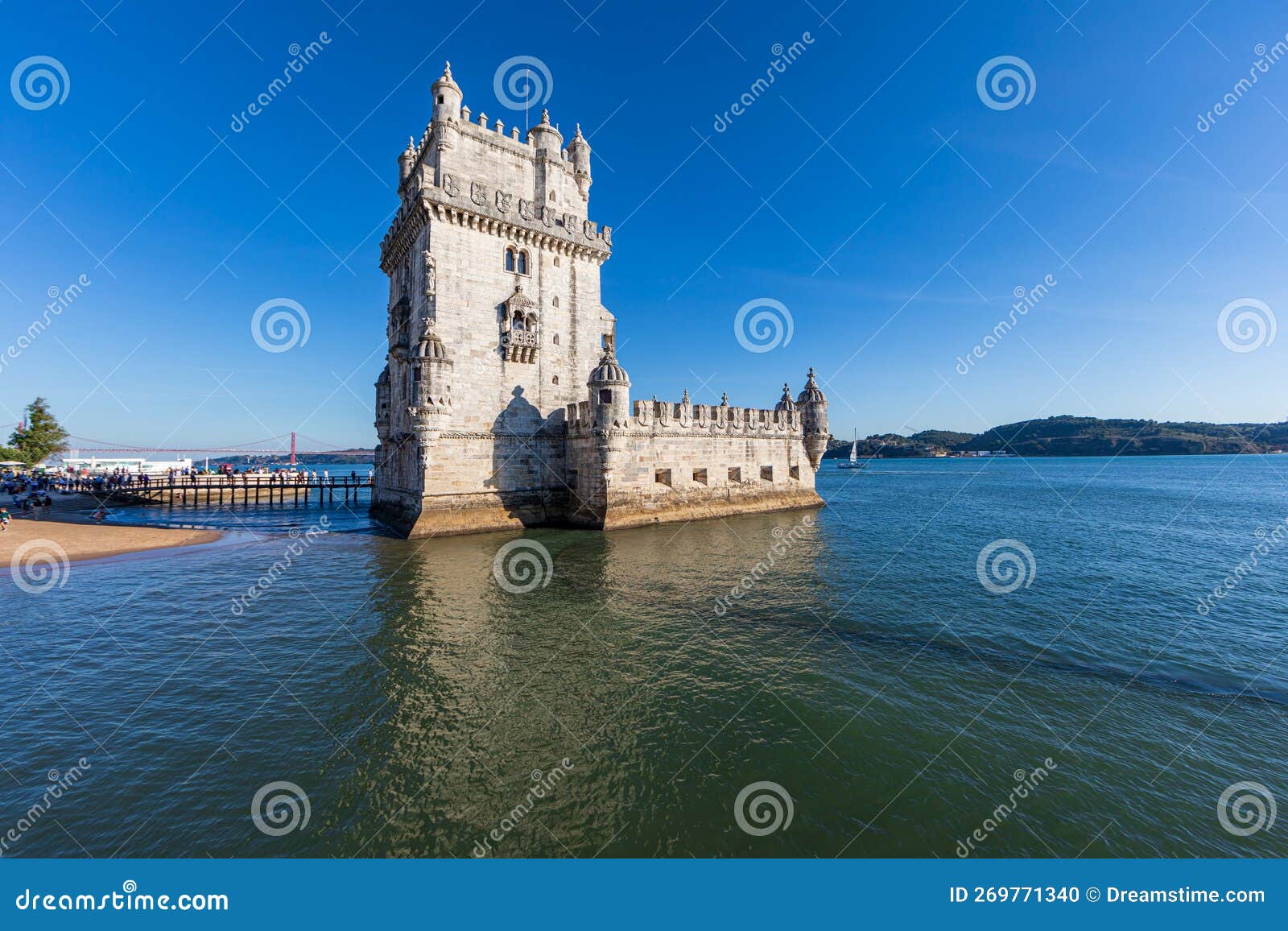 Torre De Belem, Lisboa, Portugal Stock Photo - Image of river, town ...