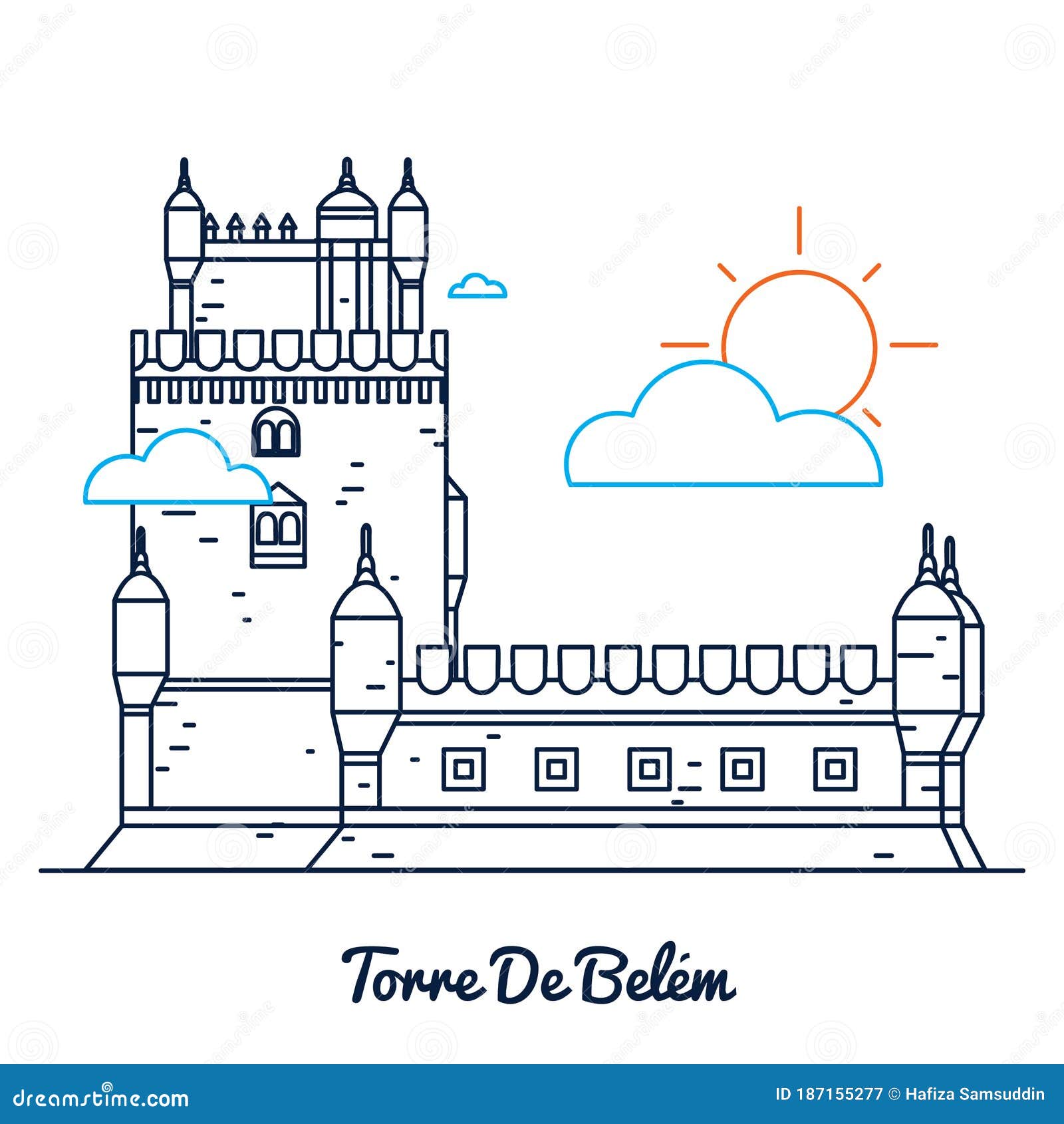 Torre De Belem. Vector Illustration Decorative Design Stock Vector ...