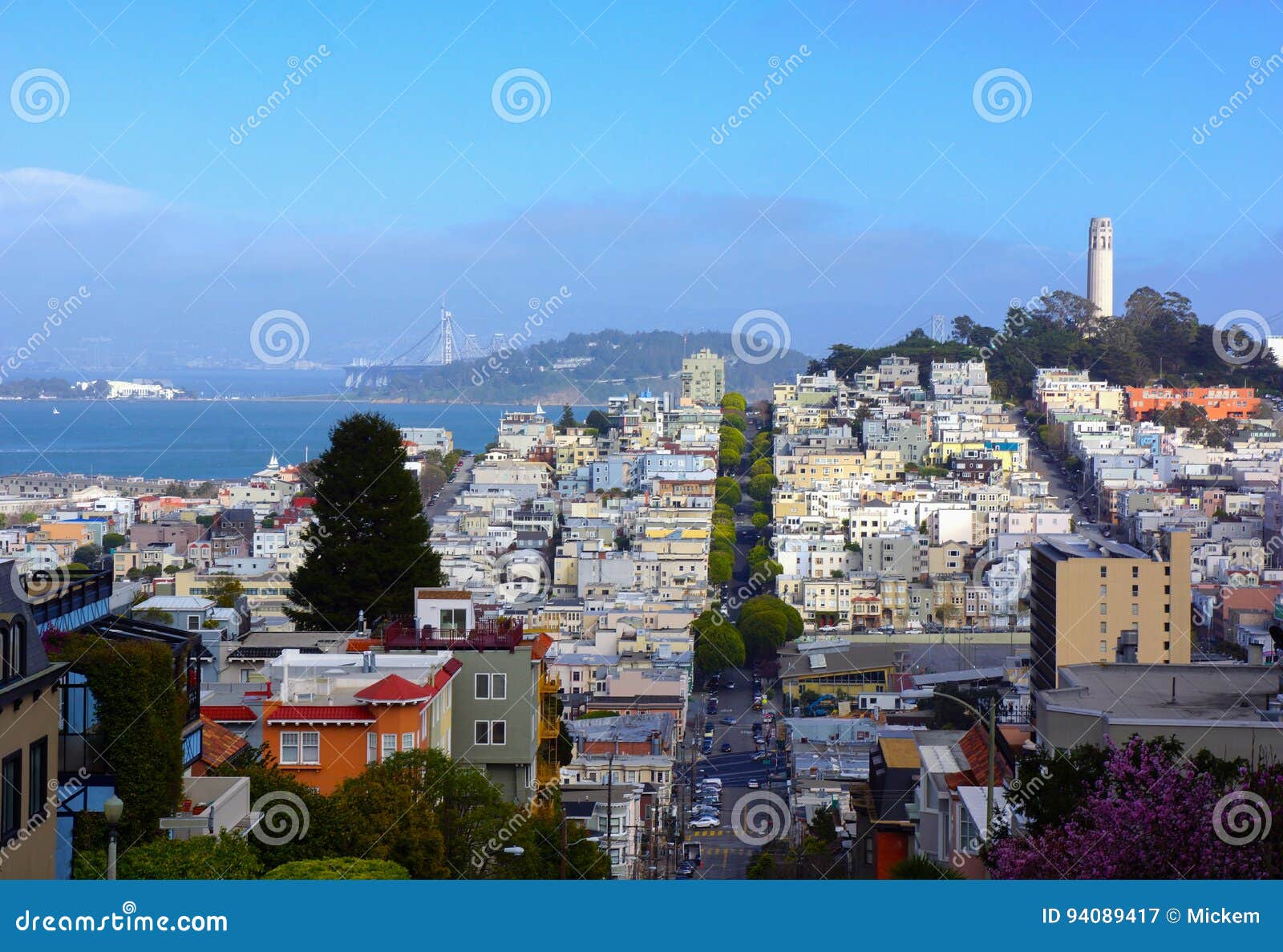 Torre De Coit En San Francisco Skyline Imagen de archivo - Imagen de ...