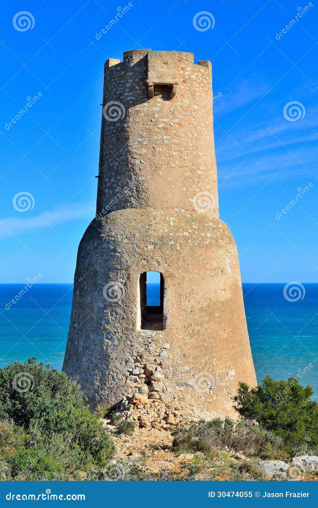 Watchtower Torre D`en Beu And Mediterranean Sea In Cala Figuera ...