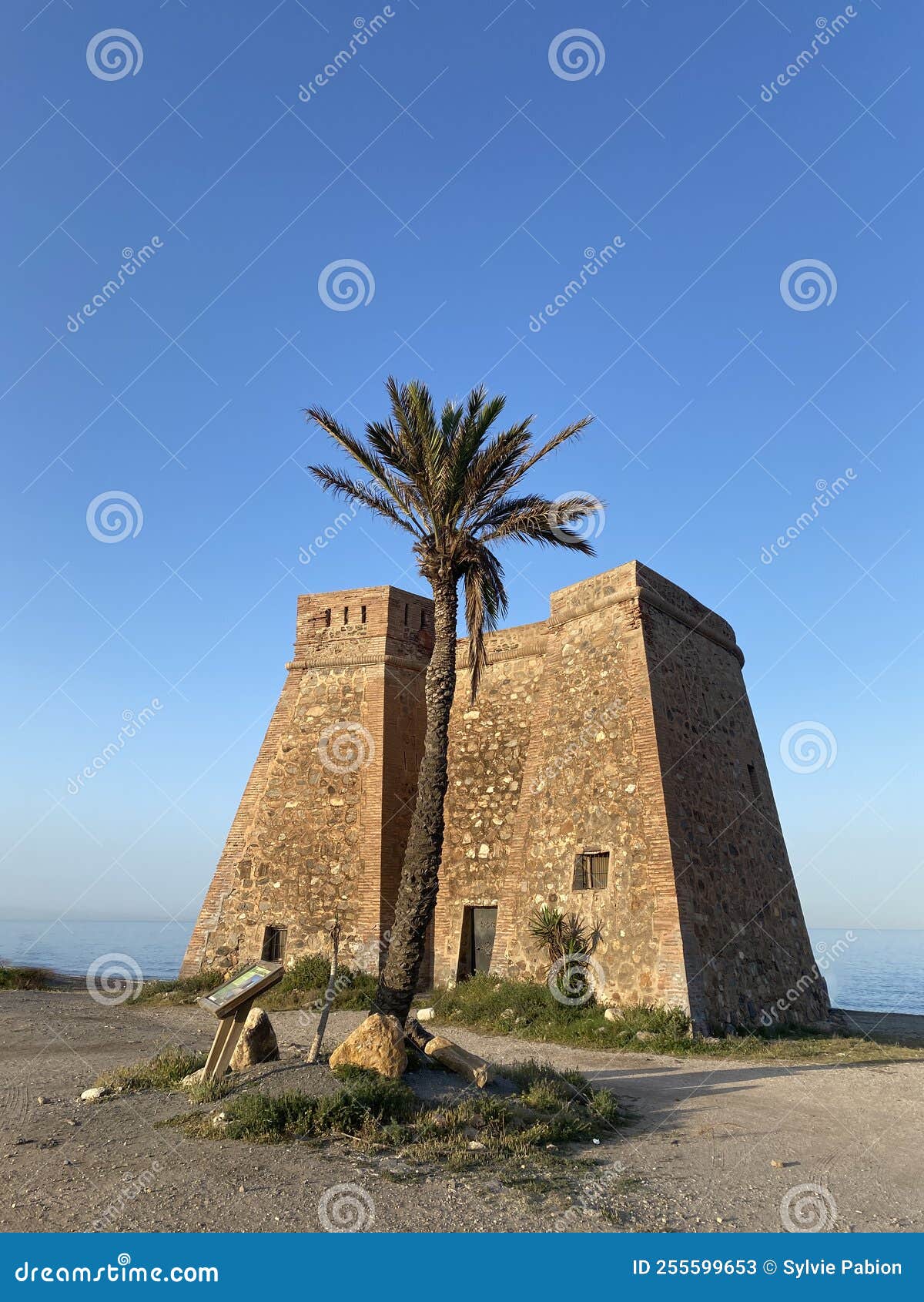 Torre De Macenas on Mojacar Beach, Almeria, Spain. Stock Image - Image ...