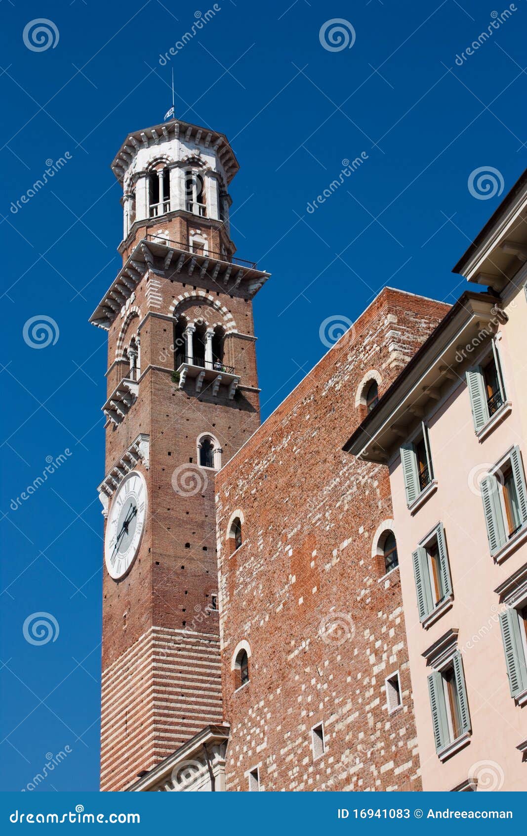 Torre Dei Lamberti (Lamberti Tower) Stock Image - Image of italy ...