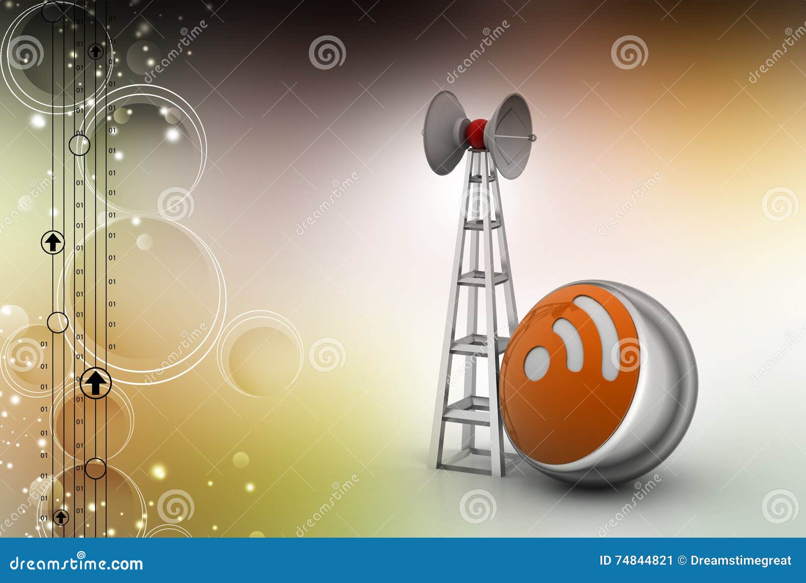 Torre Del Segnale Con Il Segno Di Internet Illustrazione di Stock ...