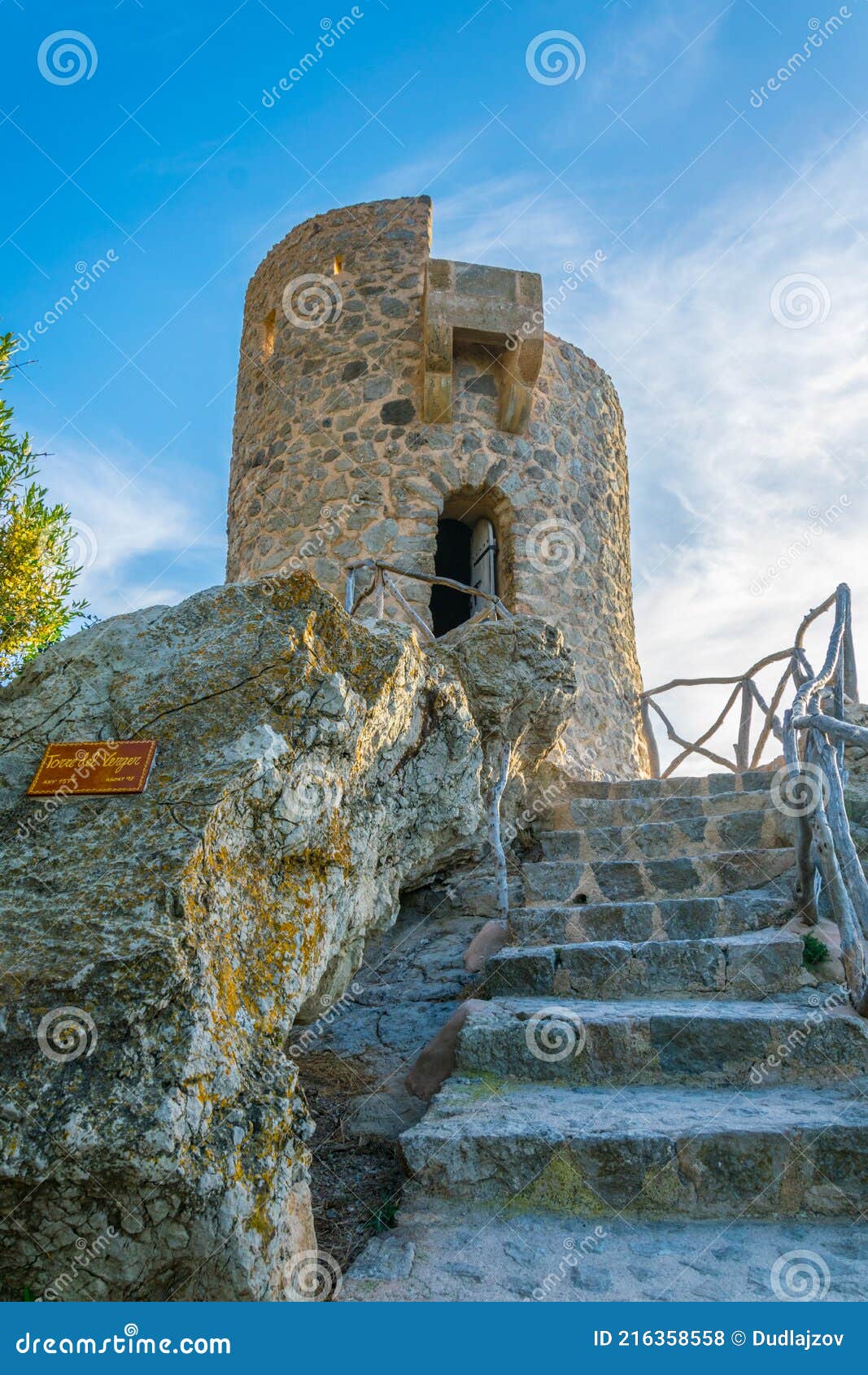 Torre Del Verger, Mallorca, Spain Stock Photo - Image of blue, ancient ...