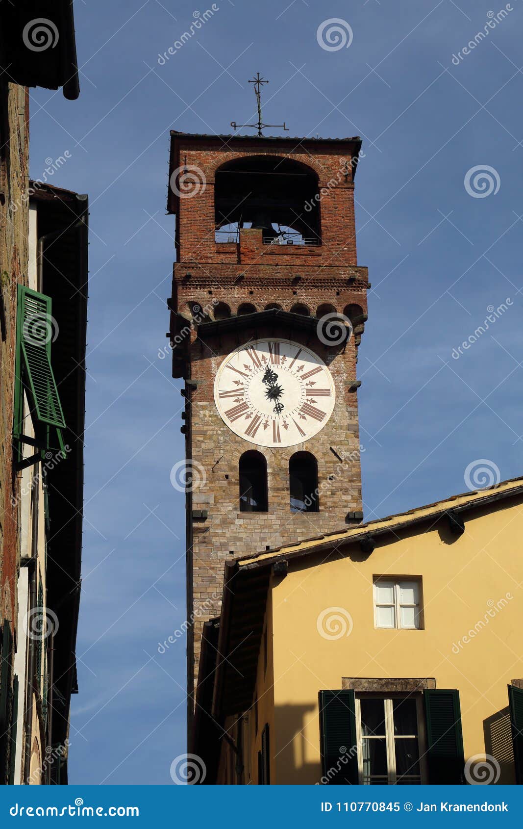 The Torre Delle Ore Tower in Lucca, Italy Stock Image - Image of ...