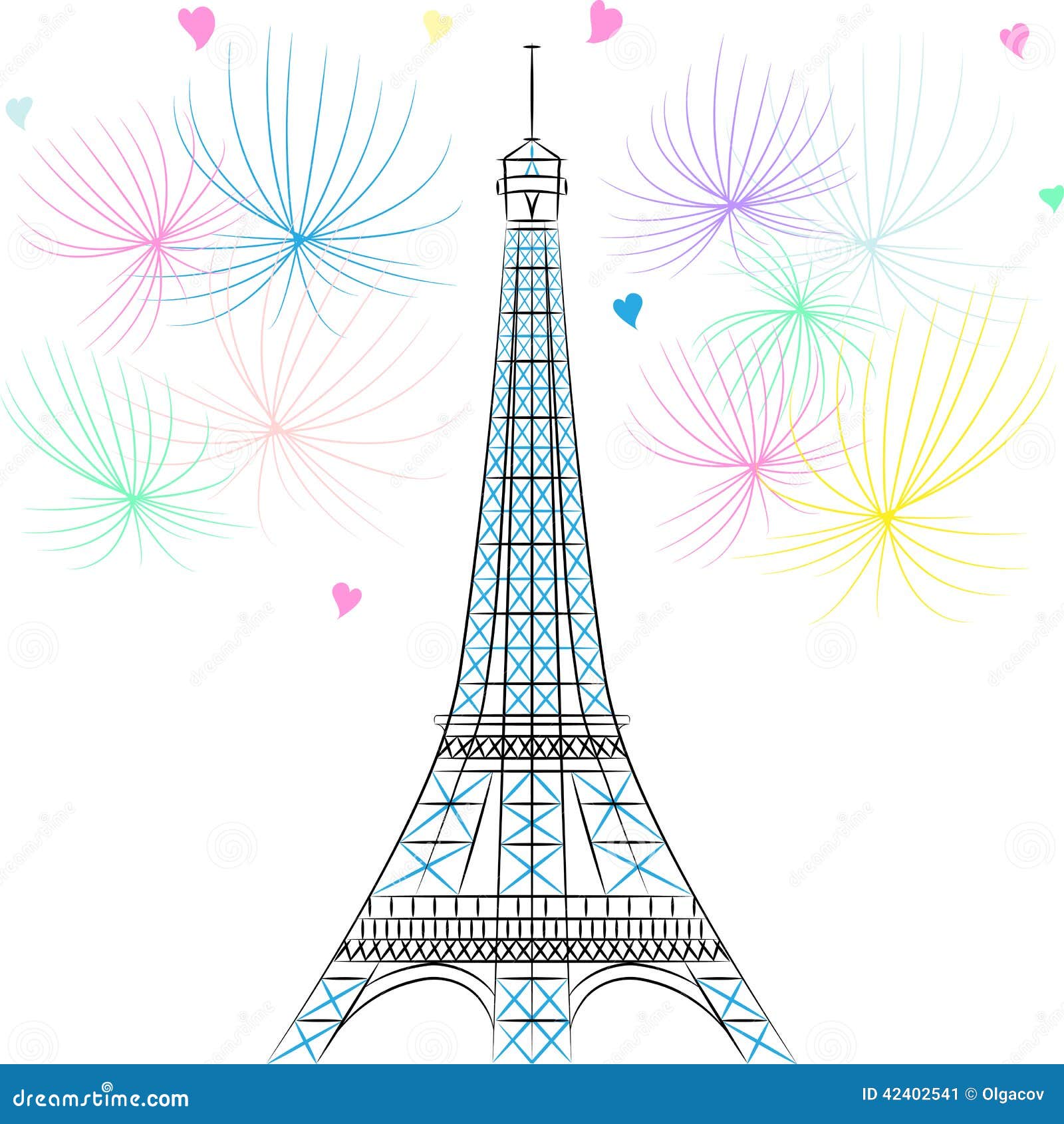 Torre Eiffel Del Vector En París Ilustración del Vector - Ilustración ...