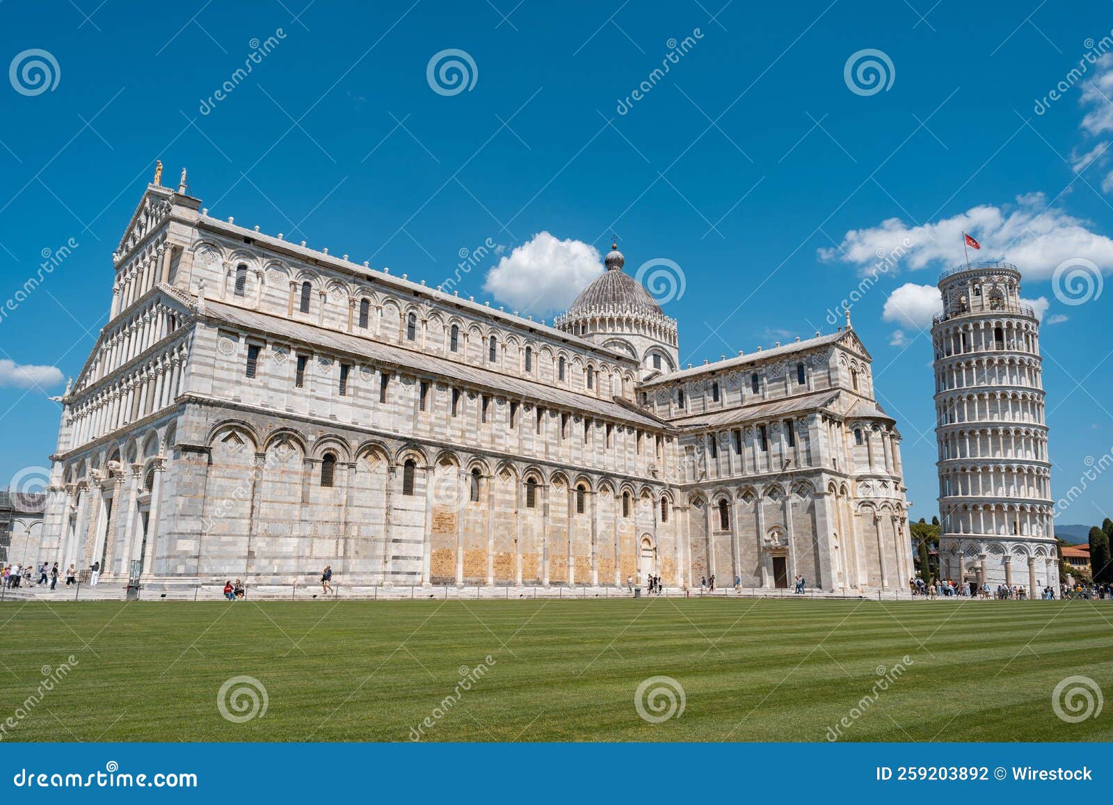 Torre Inclinada Da Catedral De Pisa E Pisa. Piazza Del Duomo Fotografia ...