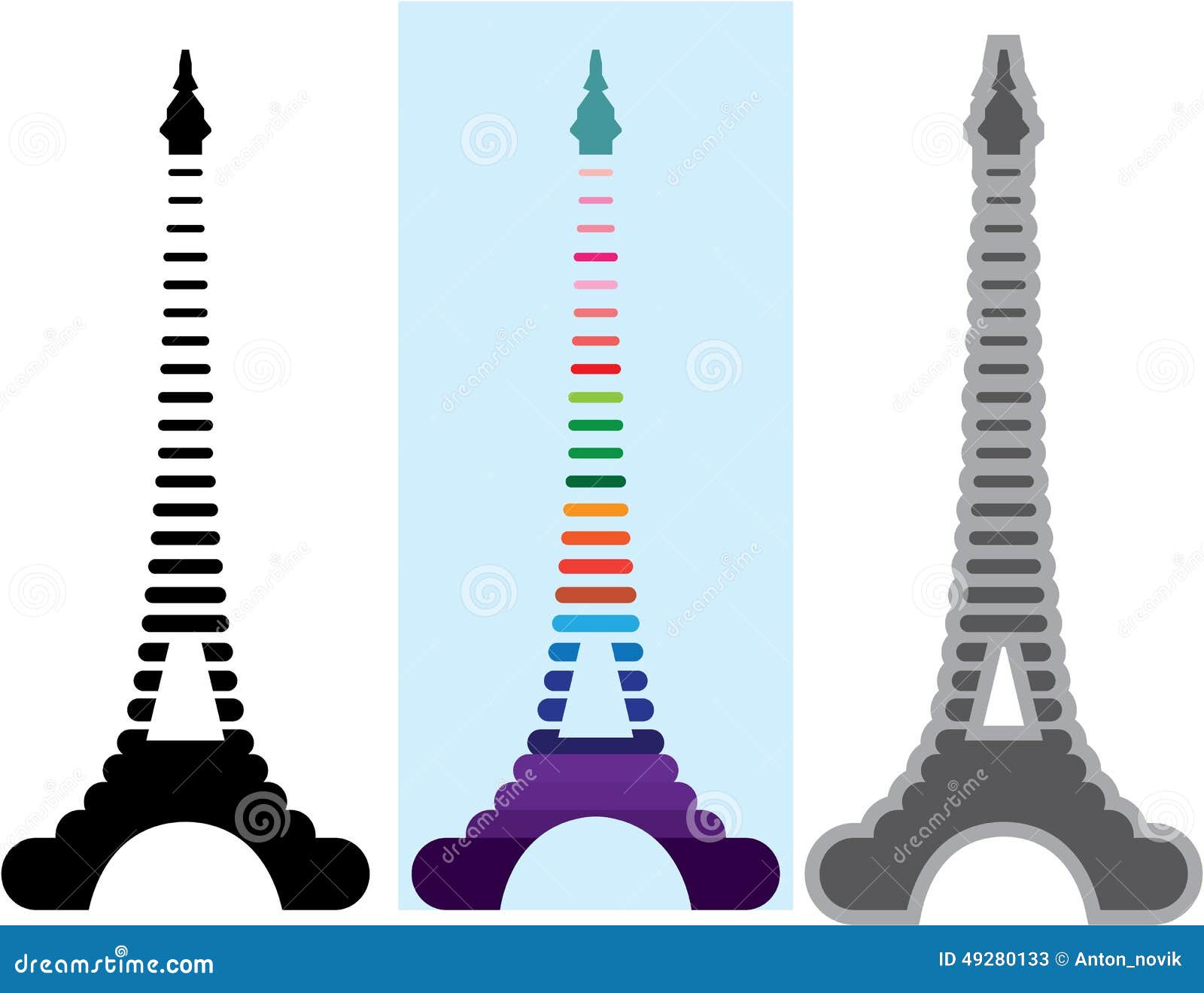Torre stilizzata illustrazione vettoriale. Illustrazione di colorato ...