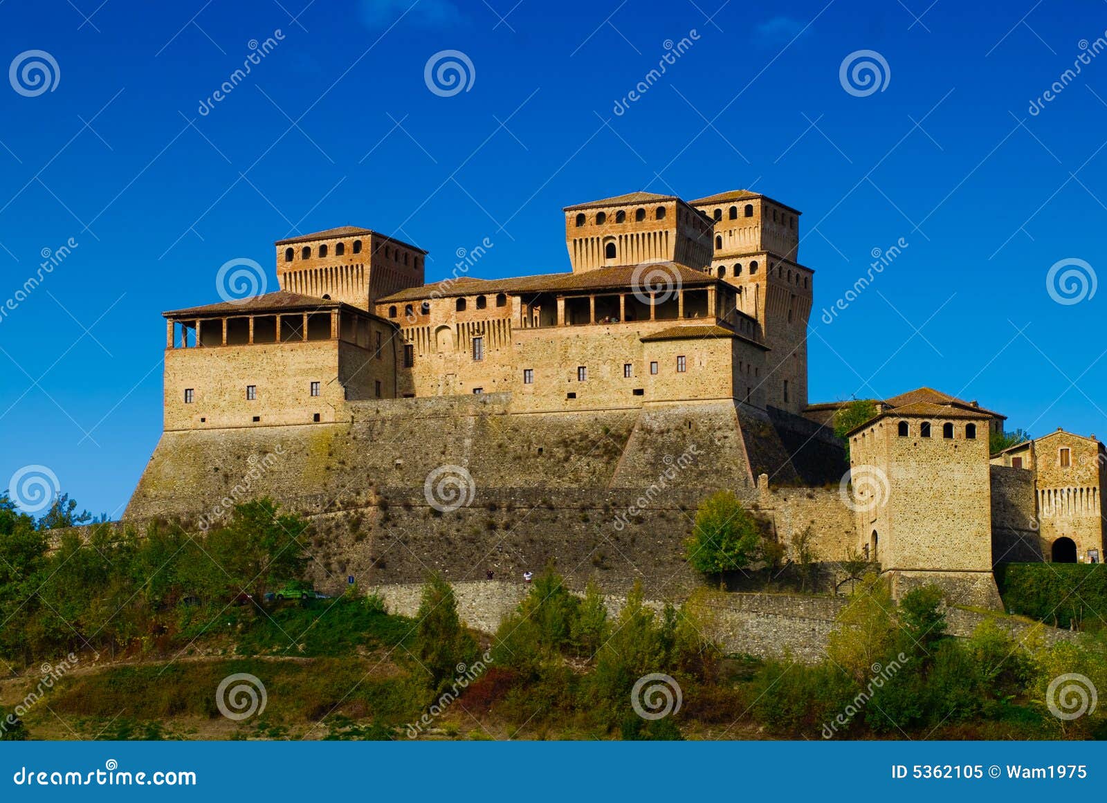 Torrechiara Castle Parma stock image. Image of towers - 5362105
