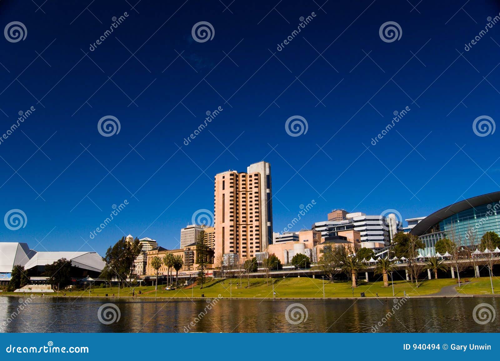 Torrens Lake and Adelaide Scenic Stock Photo - Image of architecture ...