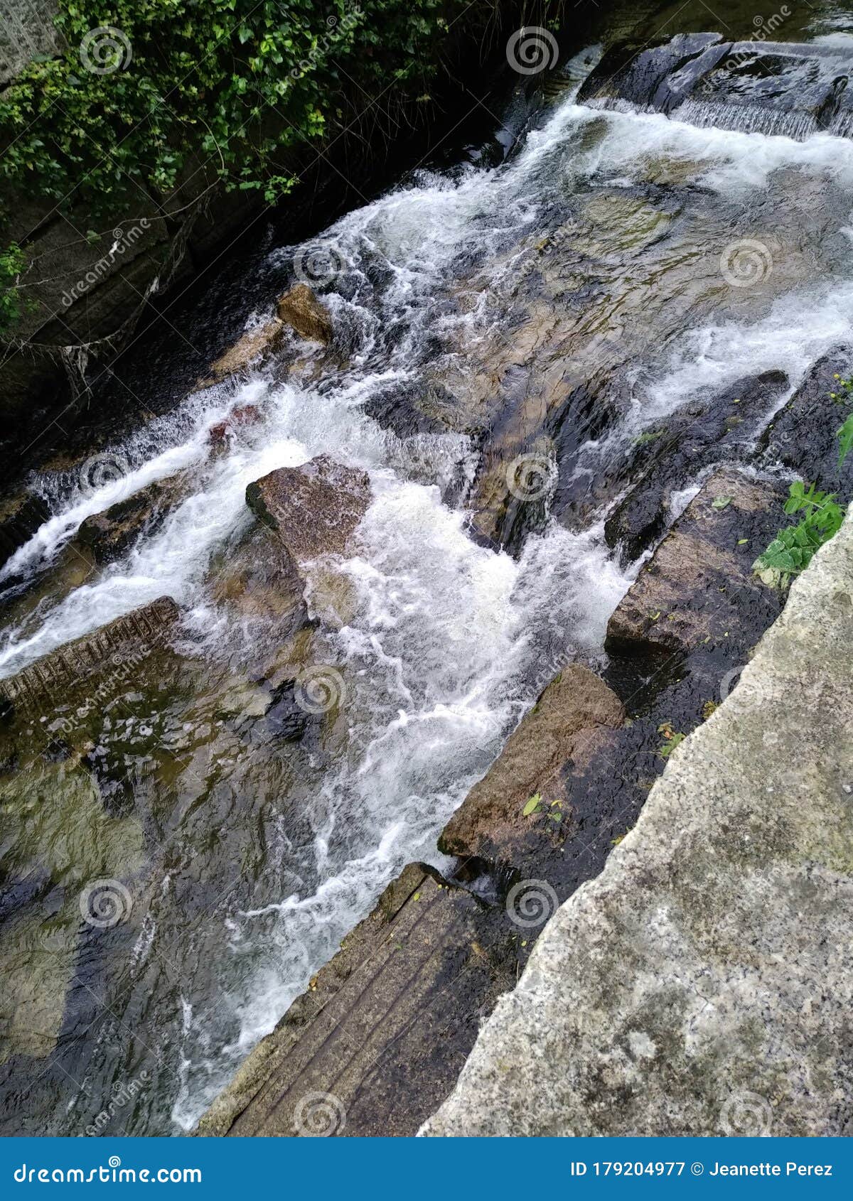 Torrent of River Water Flowing into the Sea. Stock Image - Image of ...