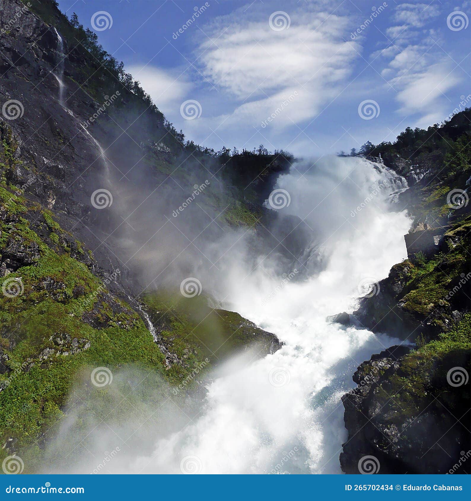Torrent Waterfall in Flam, Norway Stock Photo - Image of nature, spray ...