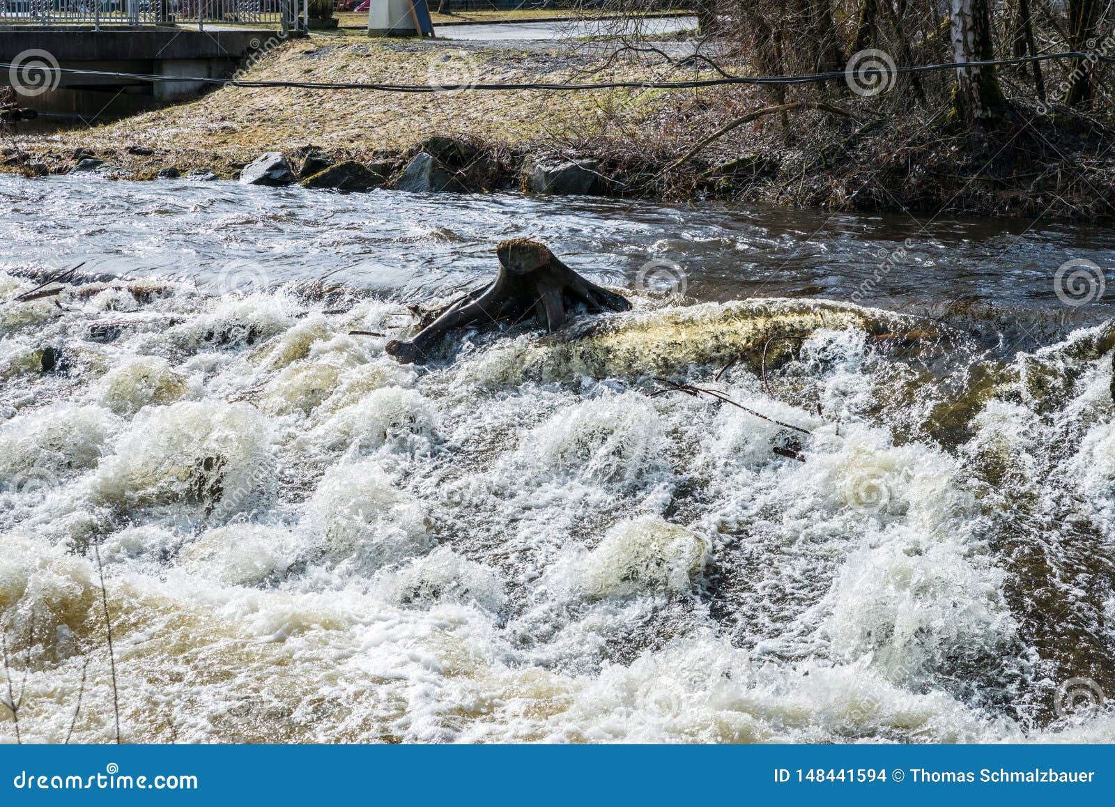 A Torrential River at High Tide in Spring, Germany Stock Photo - Image ...