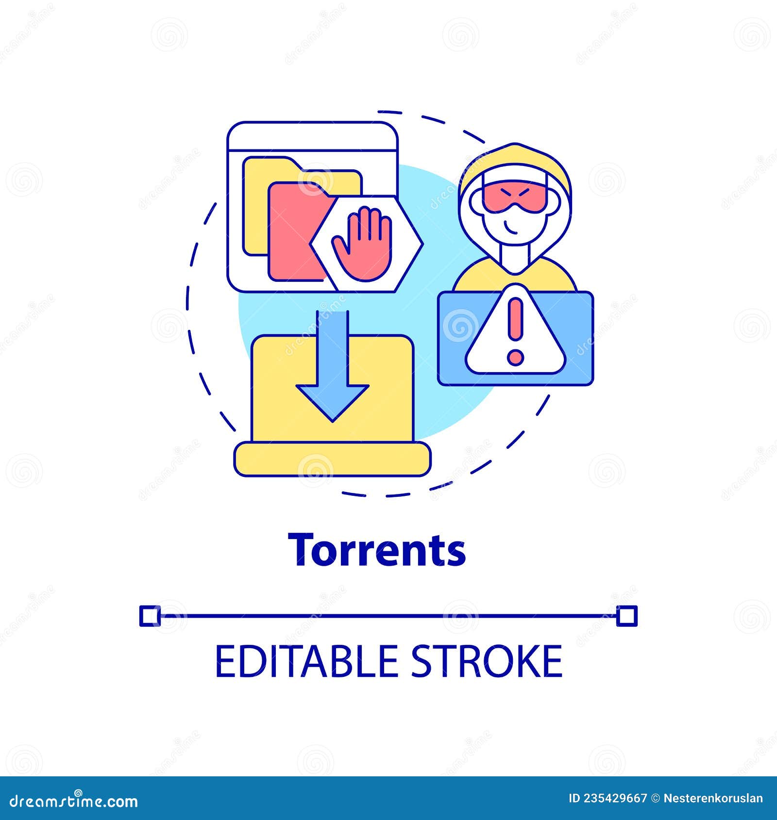 Torrents concept icon stock vector. Illustration of source - 235429667