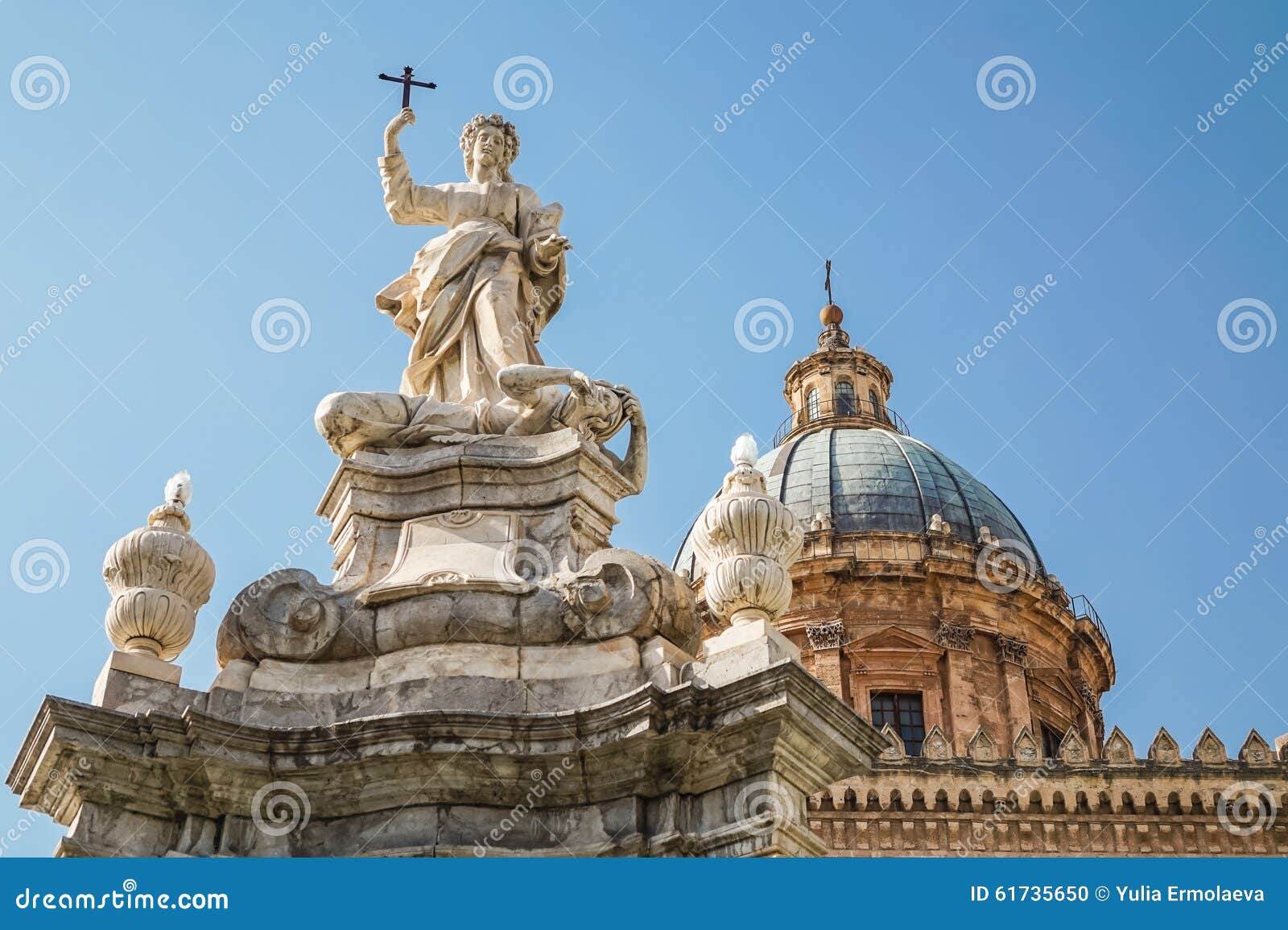 Torretta Di Orologio Di Palermo Cathedral Fotografia Stock - Immagine ...