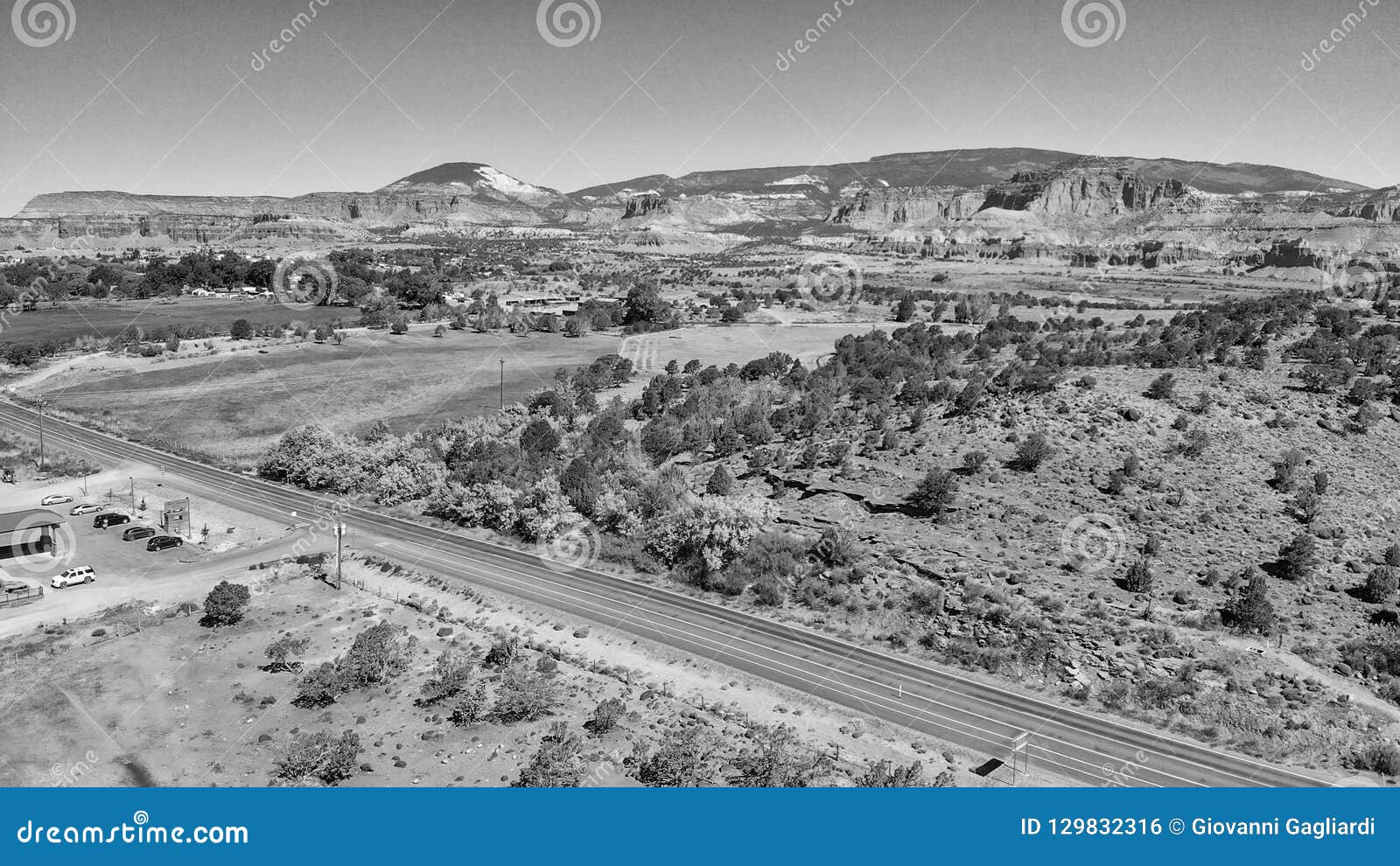 Torrey Aerial View, Utah Countryside Stock Photo - Image of monochrome ...