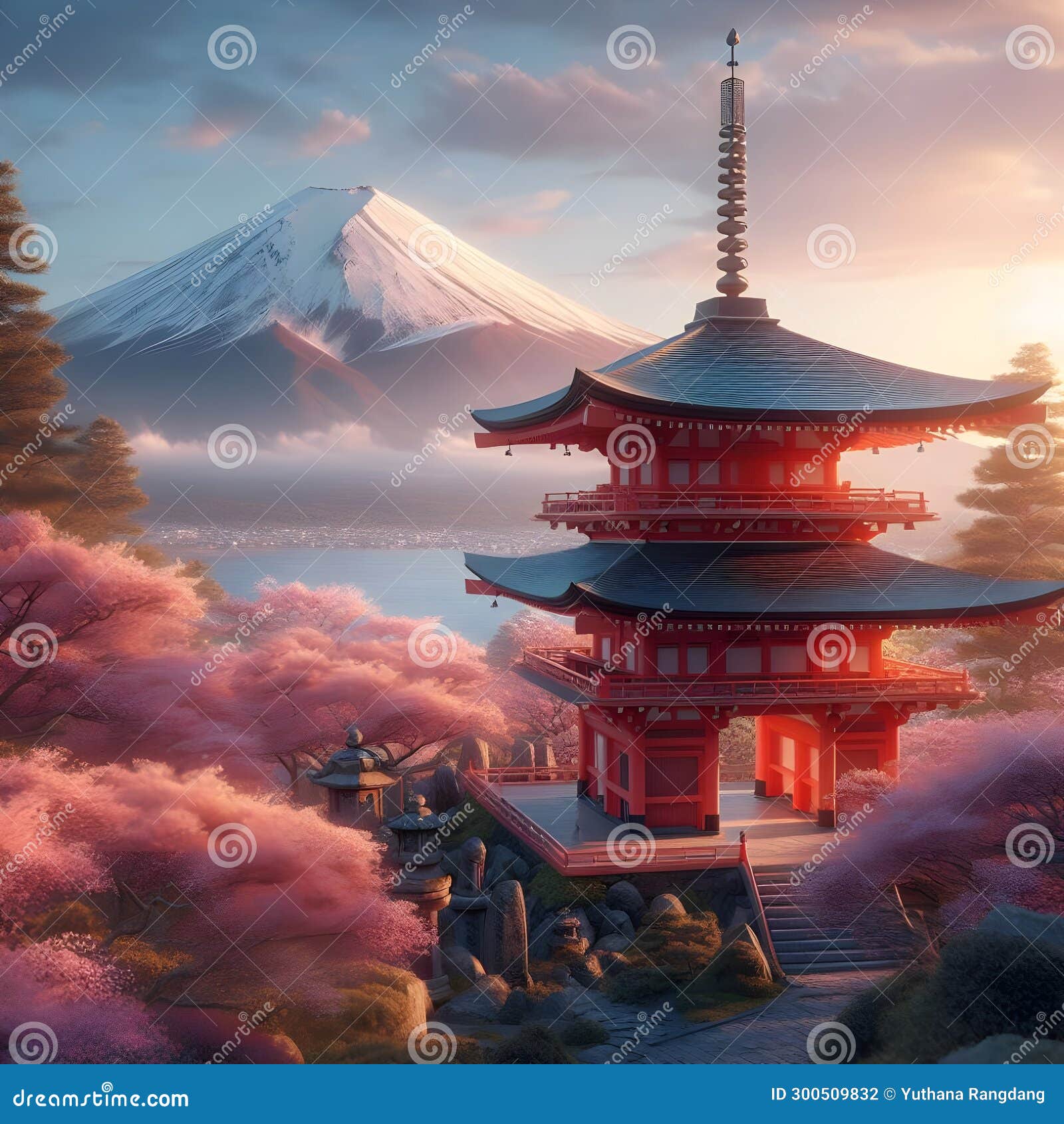 Torri Gate , Fuji Mountain Background. Stock Photo - Image of scenic ...