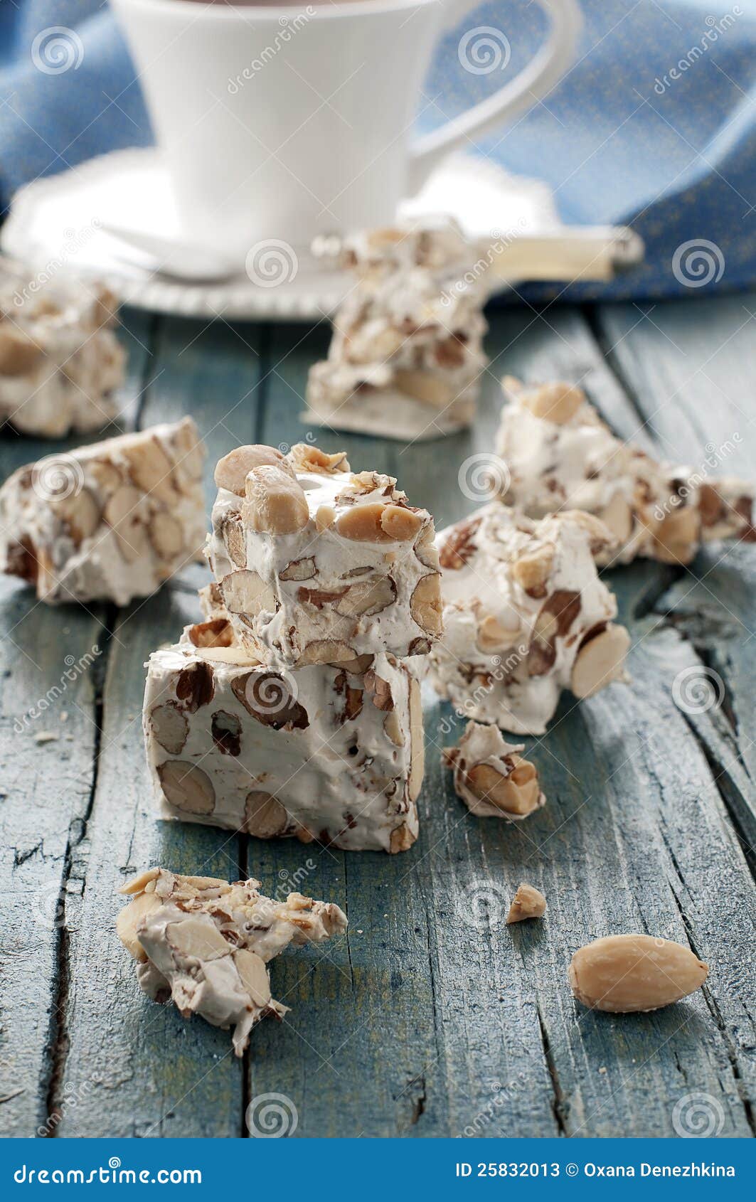 Torrone stock image. Image of tasty, blue, nougat, ingredient - 25832013