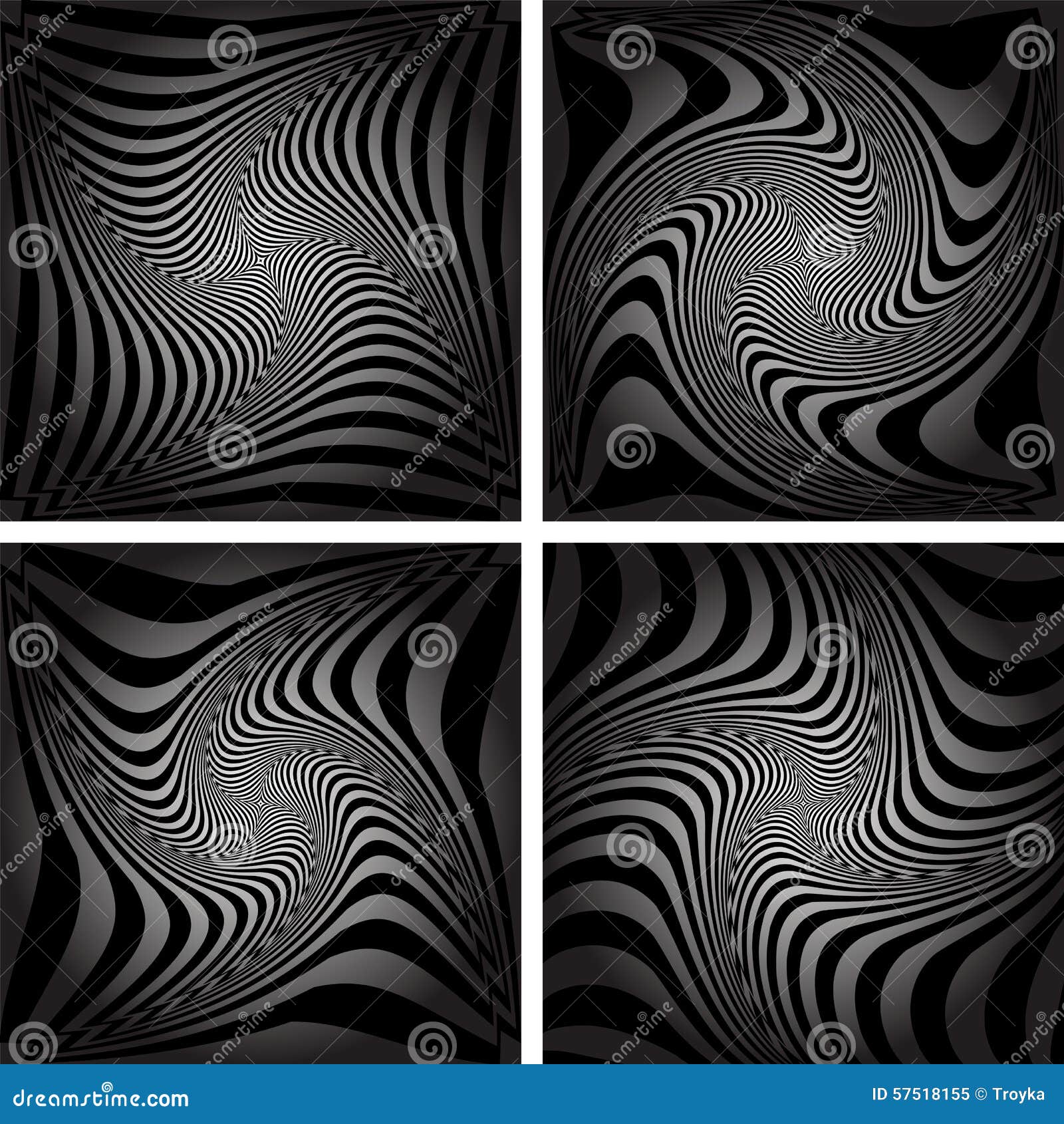 Torsion Movement Illusion. Set Stock Vector - Illustration of graphic ...