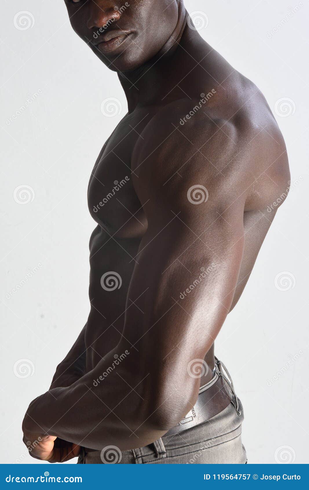 Torso of a african man stock image. Image of portrait - 119564757