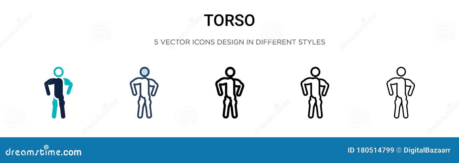 Torso Icon in Filled, Thin Line, Outline and Stroke Style. Vector ...