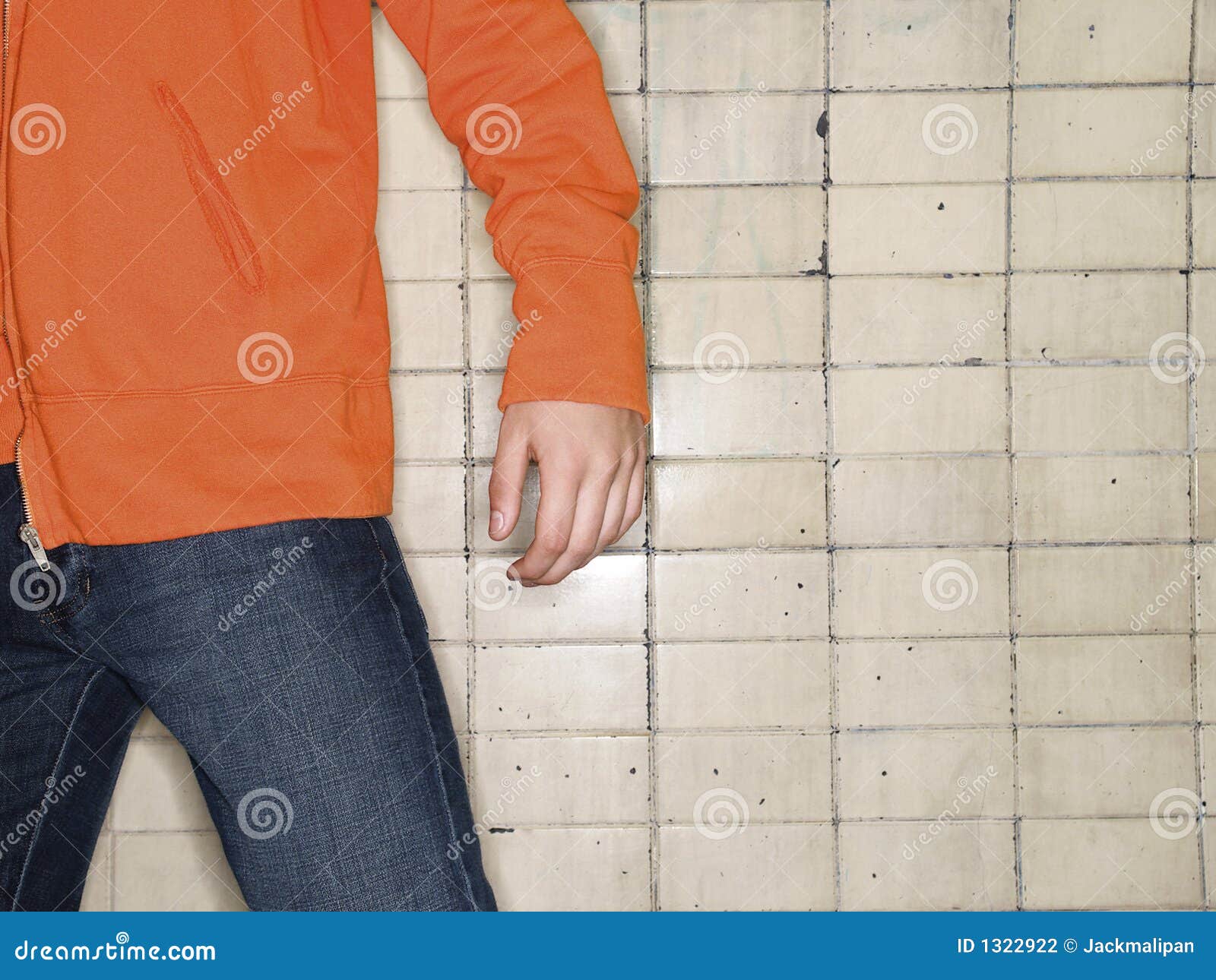 Torso of man against wall stock photo. Image of urban - 1322922