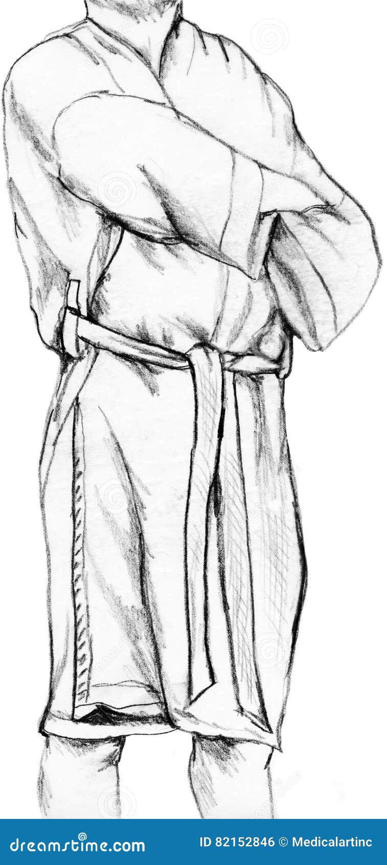 Bath Robe, Robe For The Shower, Bathrobe, Doodle Style, Sketch ...