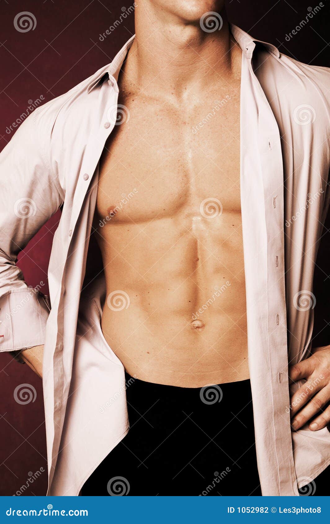 Torso in pink shirt stock photo. Image of attitude, open - 1052982